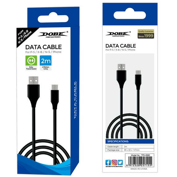 DOBE 2M USB-C Charging Cable for PS5 DualSense Controller - Nylon ...