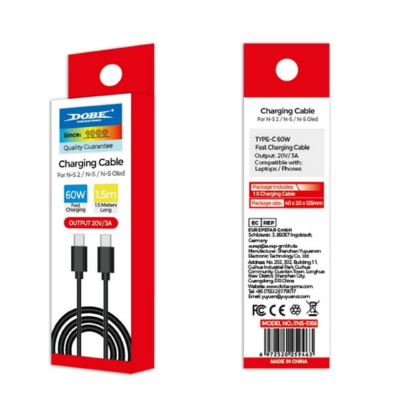 DOBE Nintendo Switch 2 USB-C Charging Cable (C-to-C) - 1.5M/3M Length ...