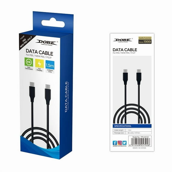 DOBE USB-C Charging Cable for PS5 Slim - 1.5M Long Data & Power Cable ...