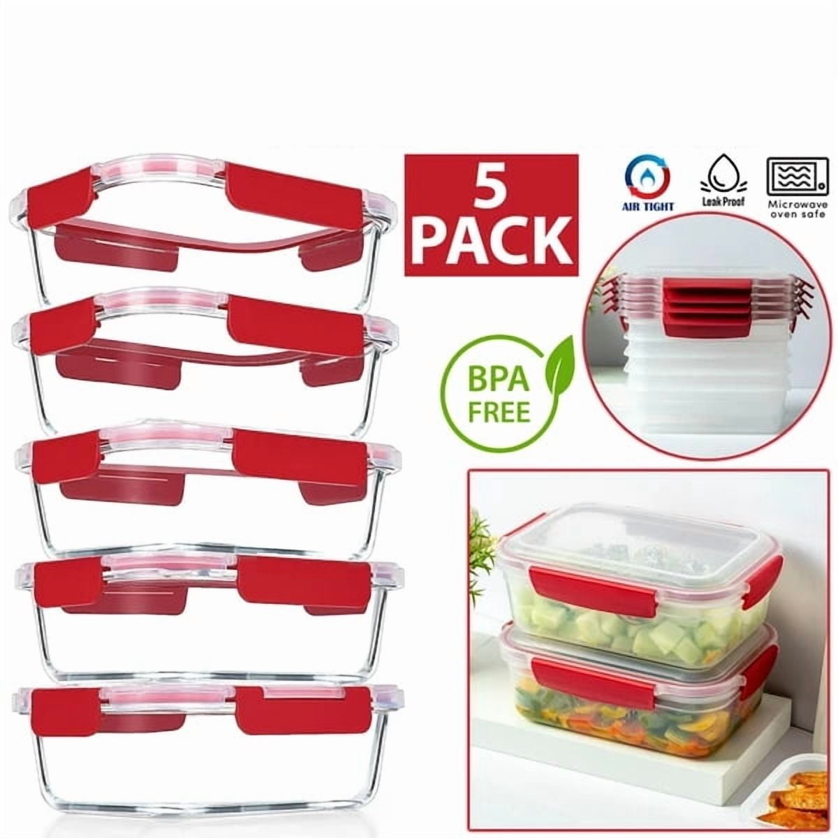 DOBLT 5-Pack Stackable Food Storage Containers with Airtight ...
