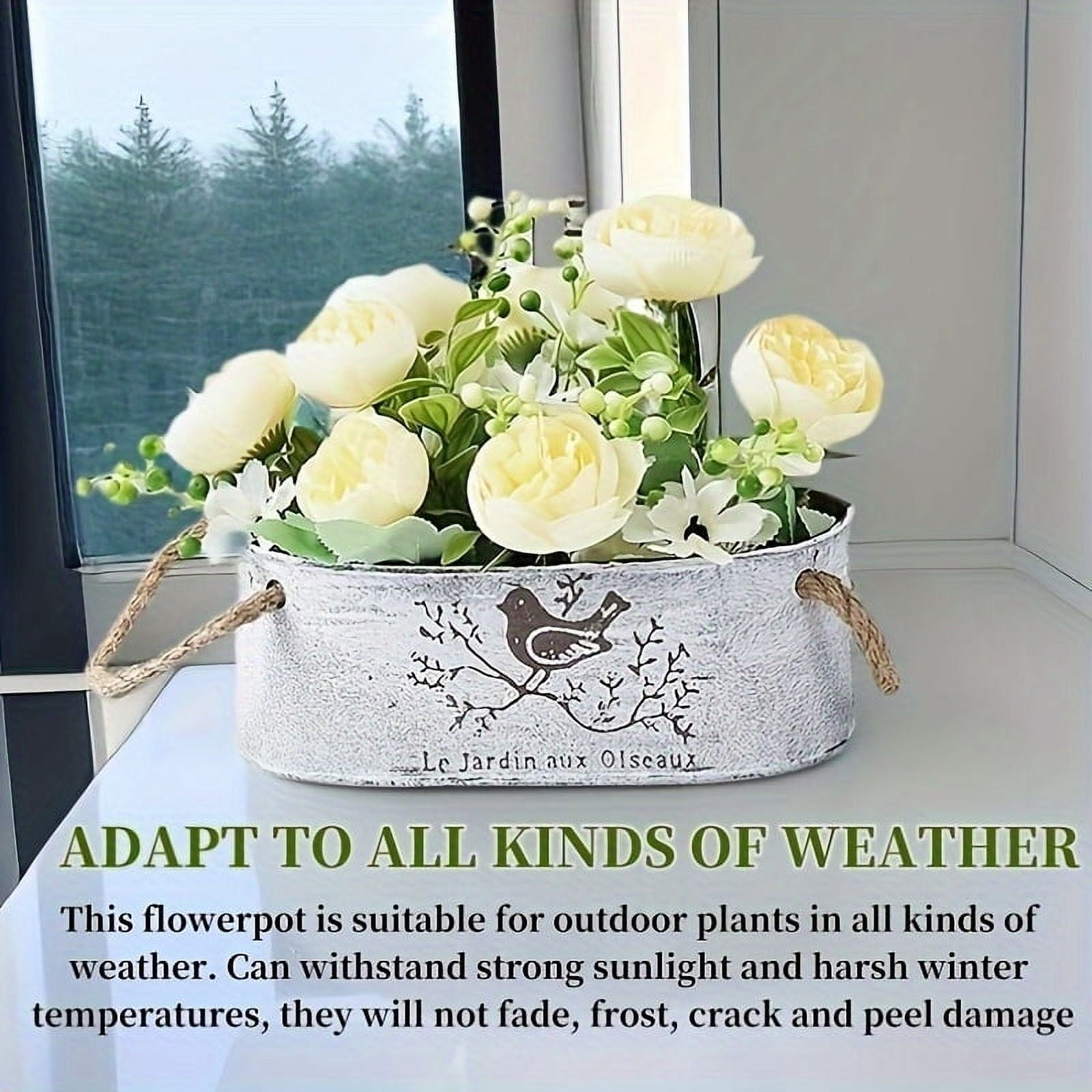 DOBLT Metal Vases for Flowers,Galvanized Flower Bucket,Metal Vase,Small ...