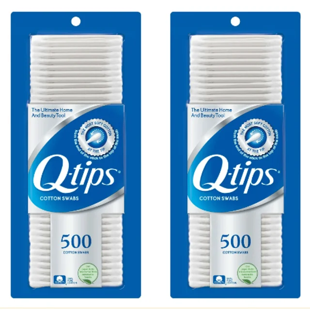 DOBLT Q-tips® Original 100% Cotton Swabs (2x500ct) - Gentle Dual-Ended ...