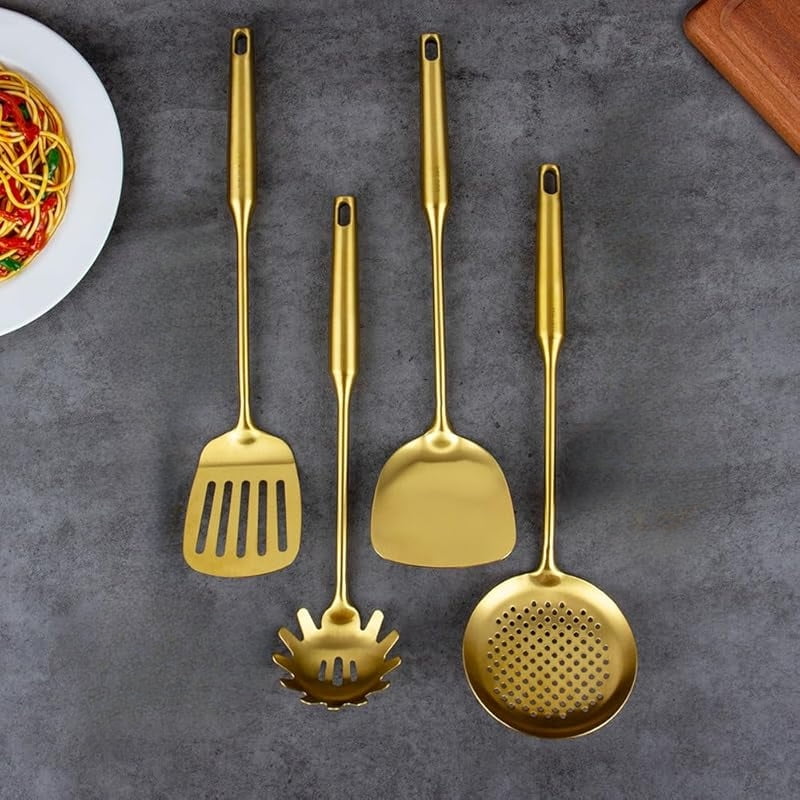 DOBLT Stainless Steel Kitchen Utensils Set, Metal Cooking Utensils Set ...