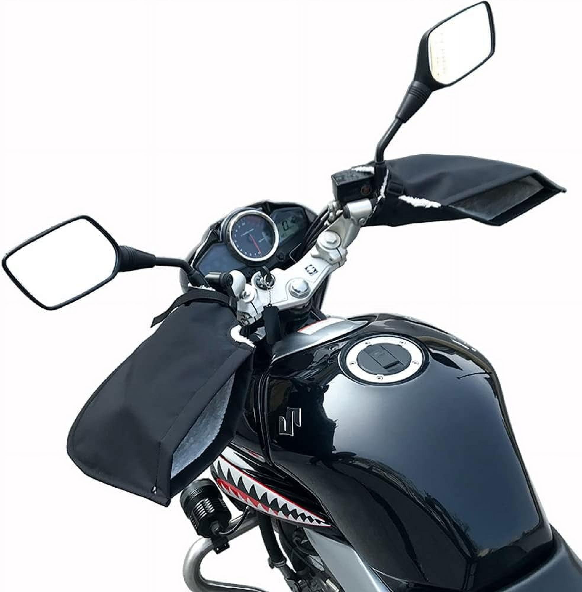 DOCLAKE Black Moto Glove 1 Pair Waterproofing Motorcycle Grip Handlebar ...