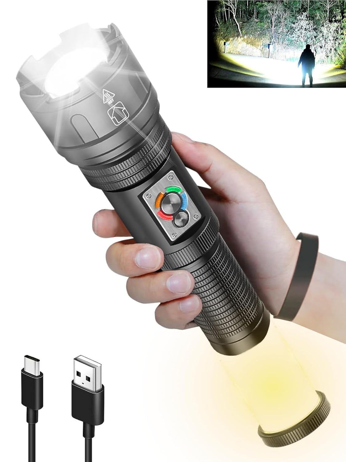 DOCOSS Metal C20 Led Torch Light 68 Hrs Work timeHigh Power Long ...
