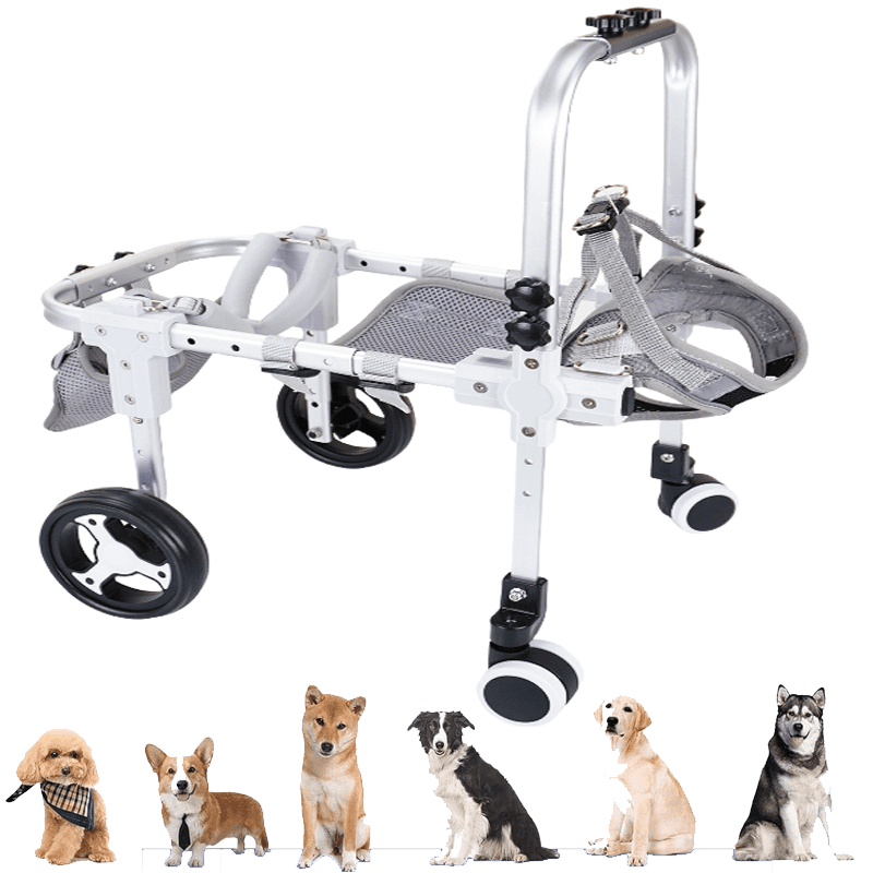 DOCRELD Dog Wheel Chair, 2/4 Wheel Front Back Wheels Dog Mobility Aid ...