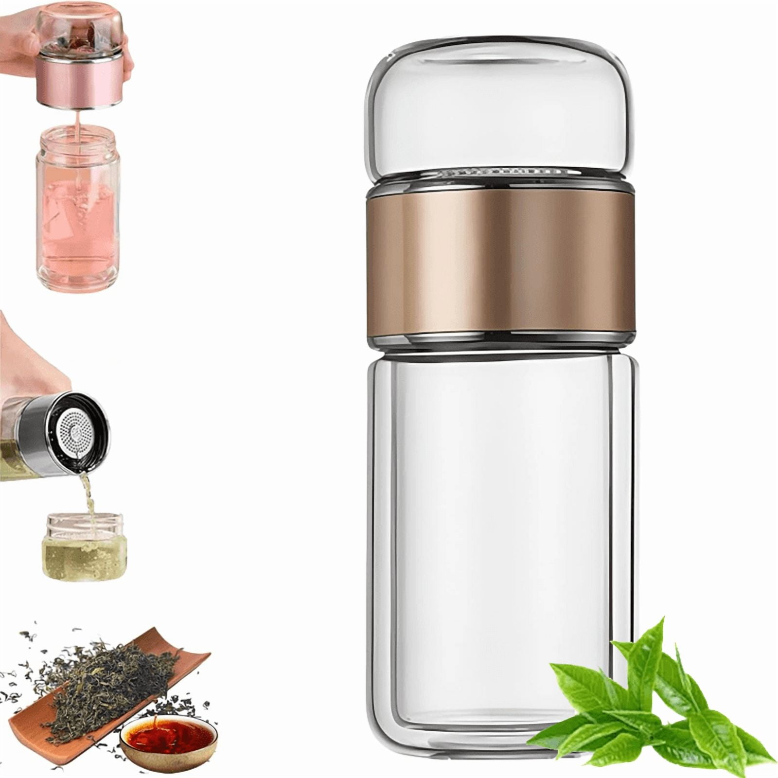 DOCRELD Glass Infuser,3-in-1 Smart Tea Infuser,Tea Infuser With Lid,Hot ...