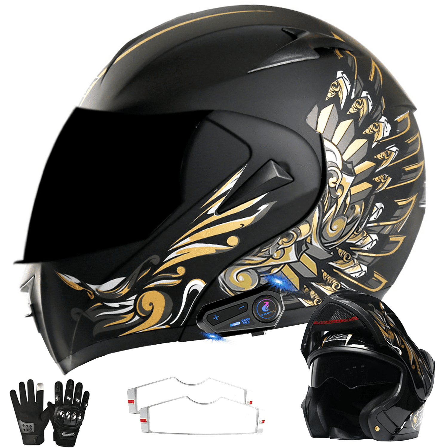 DOCRELD Motorbike Modular Helmet,Motorcycle Helmet,Full Face Flip Up ...
