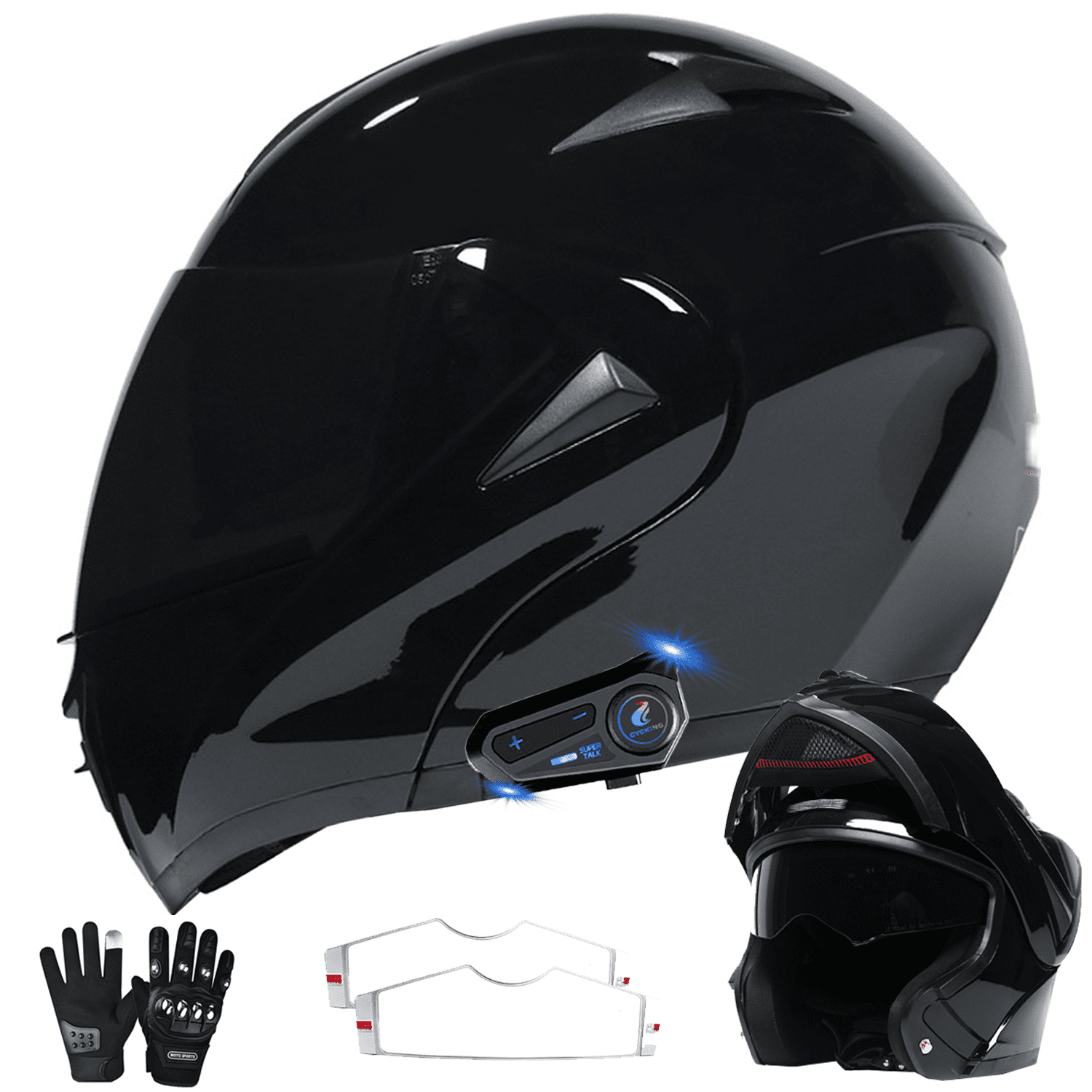 DOCRELD Motorbike Modular Helmet,Motorcycle Helmet,Full Face Flip Up ...