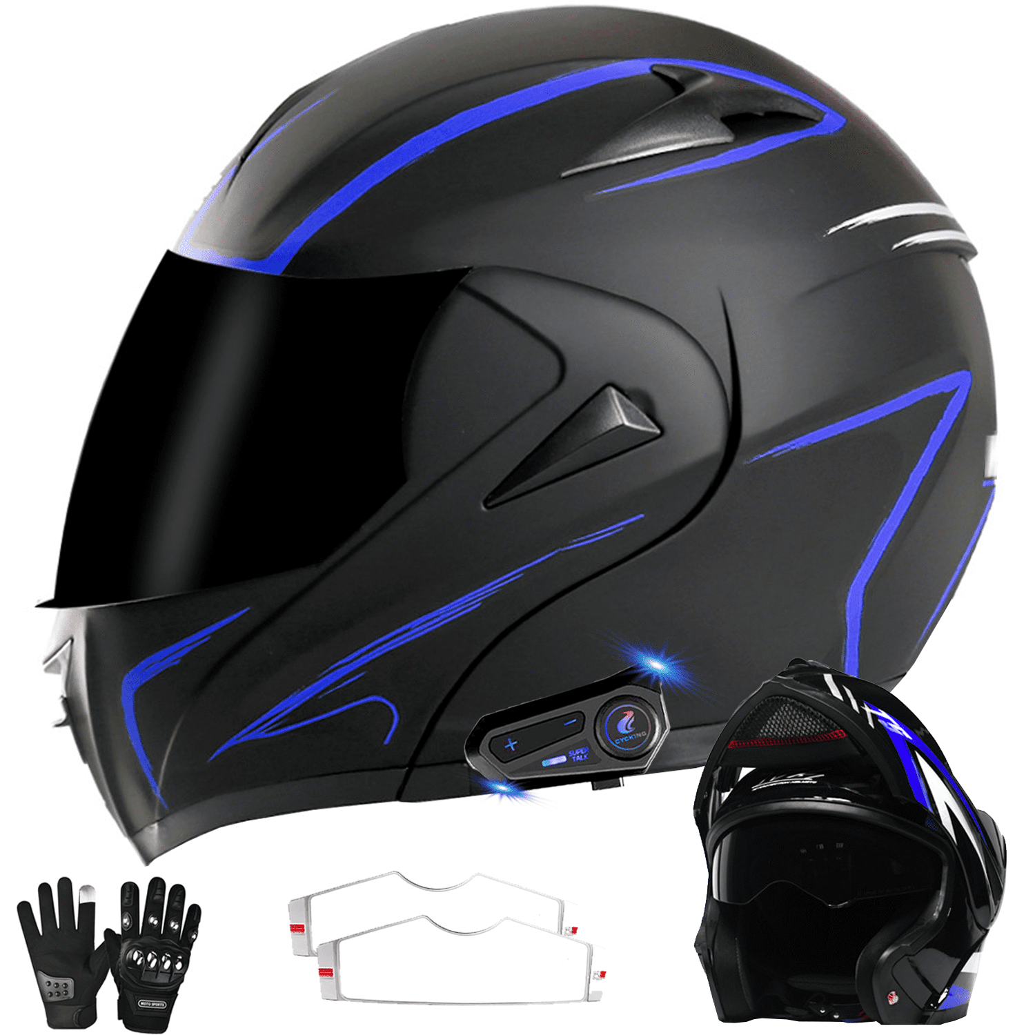 DOCRELD Motorbike Modular Helmet,Motorcycle Helmet,Full Face Flip Up ...
