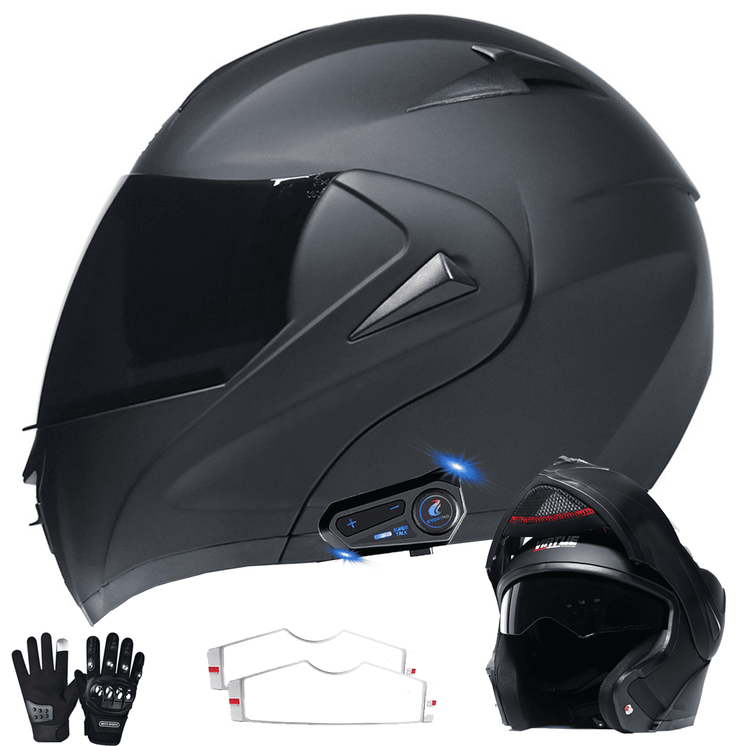 DOCRELD Motorbike Modular Helmet,Motorcycle Helmet,Full Face Flip Up ...