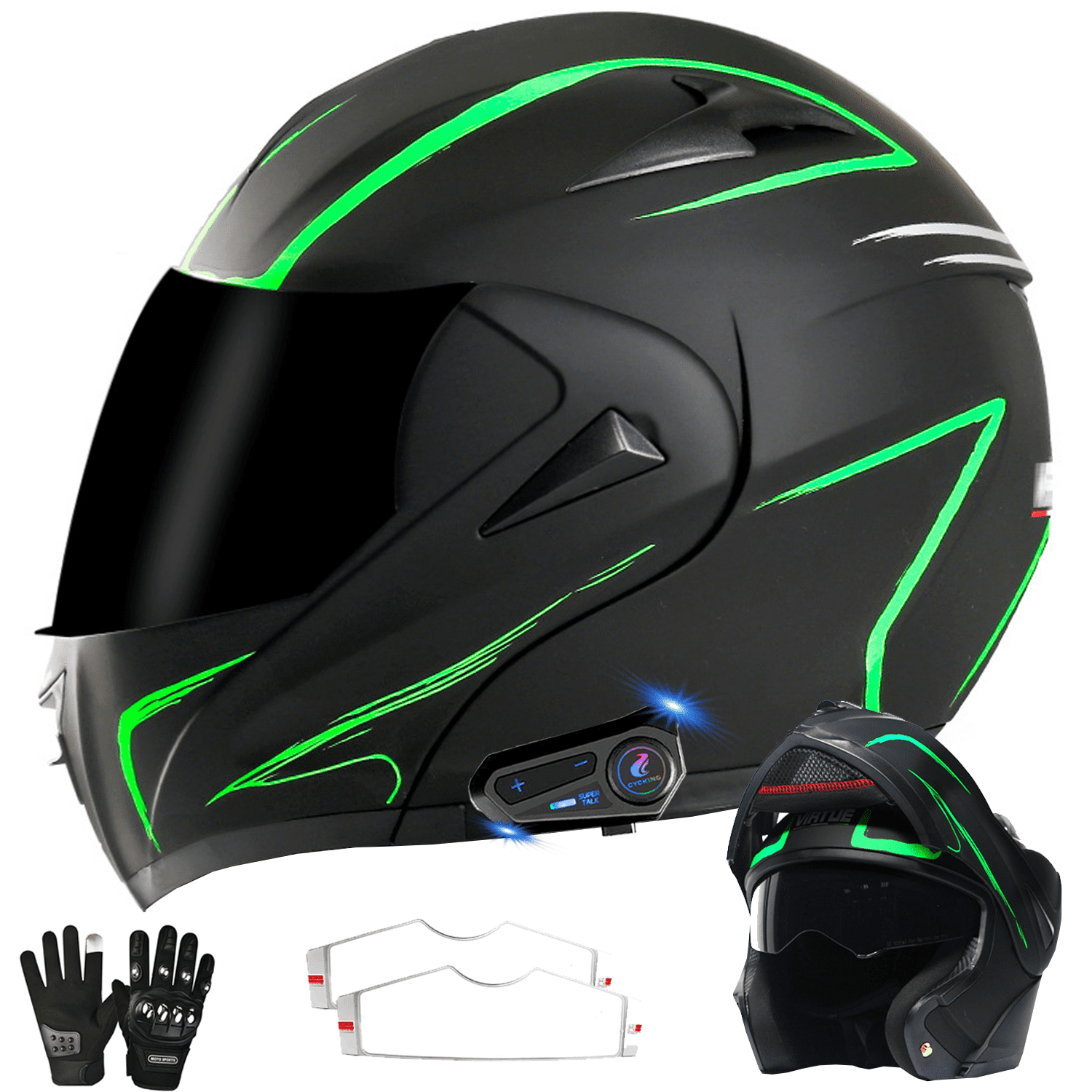 DOCRELD Motorbike Modular Helmet,Motorcycle Helmet,Full Face Flip Up ...