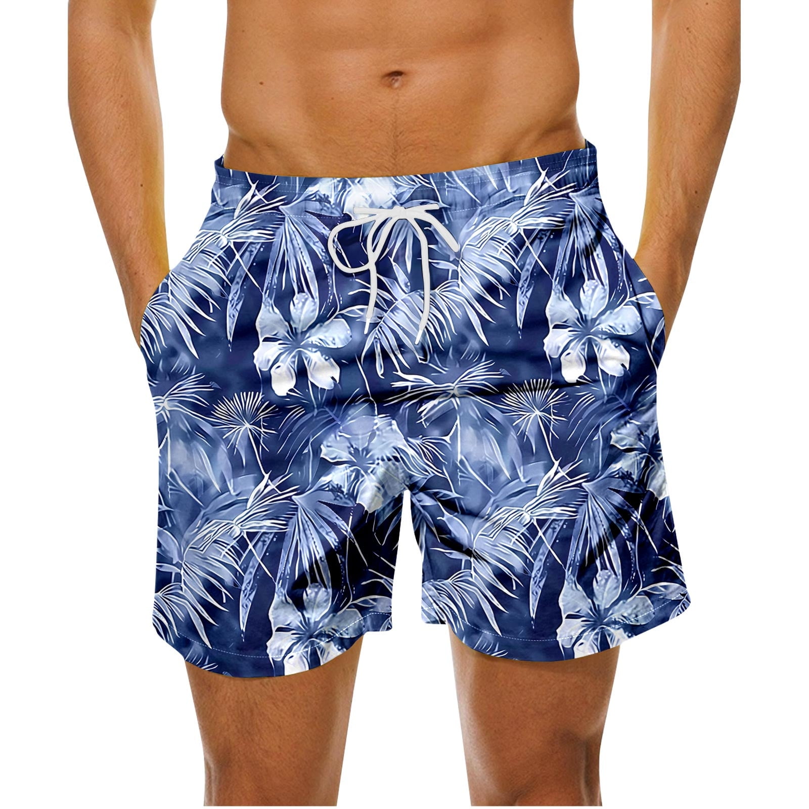DODADAWANJ 2025 Men Hawaiian Swimming Shorts Big and Tall Swim Trunks ...