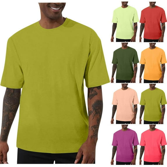 DODADAWANJ Athletic Tshirts for Men Crew Neck Stretch T Shirts Big and ...