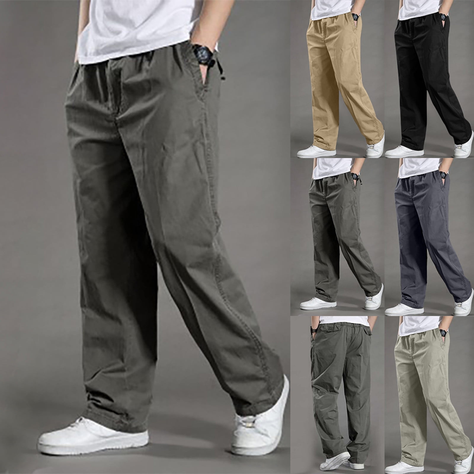 DODADAWANJ Big and Tall Mens Cargo Tactical Pants Loose Fit Straight ...