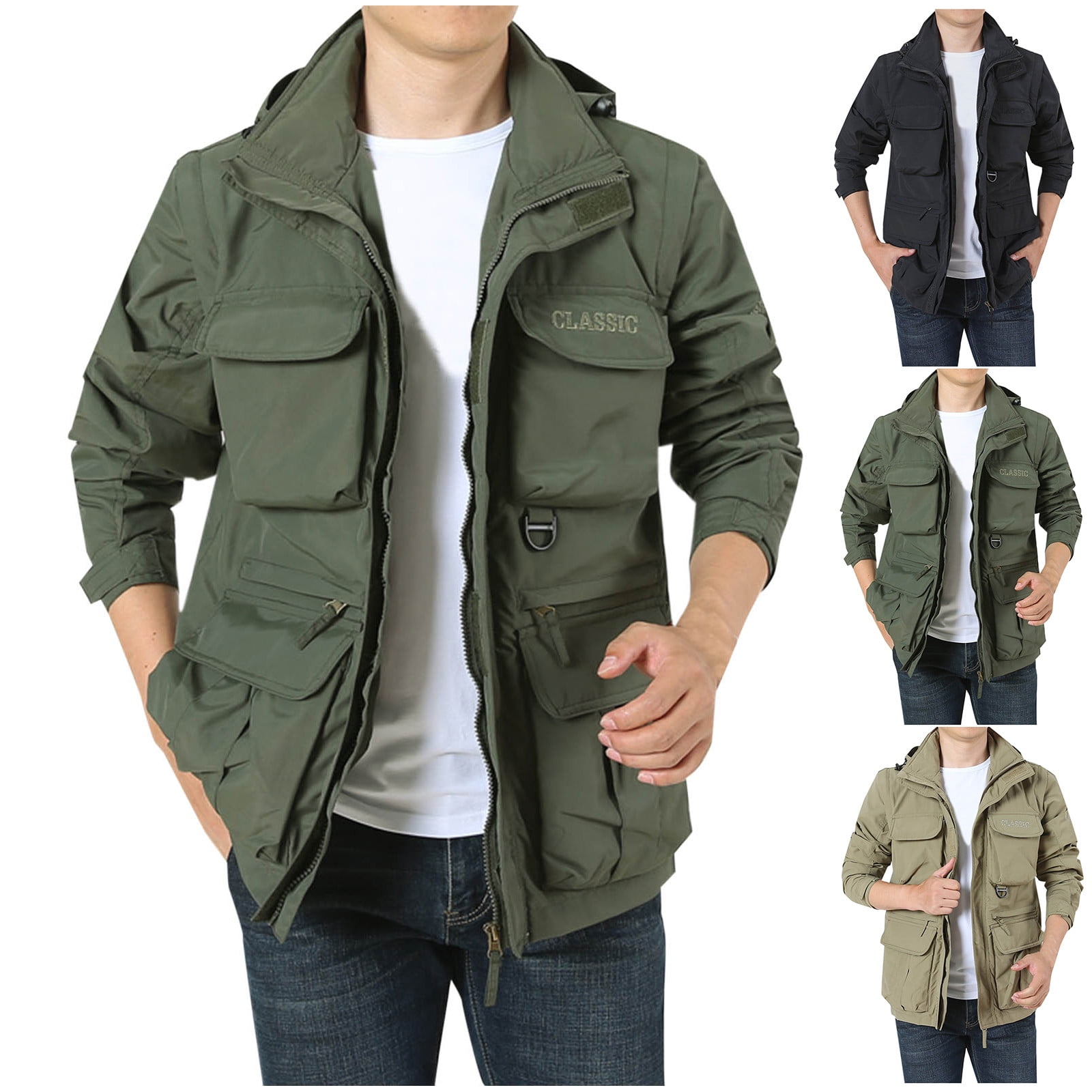 DODADAWANJ Big and Tall Rain Jackets for Men With Detachable Hood ...