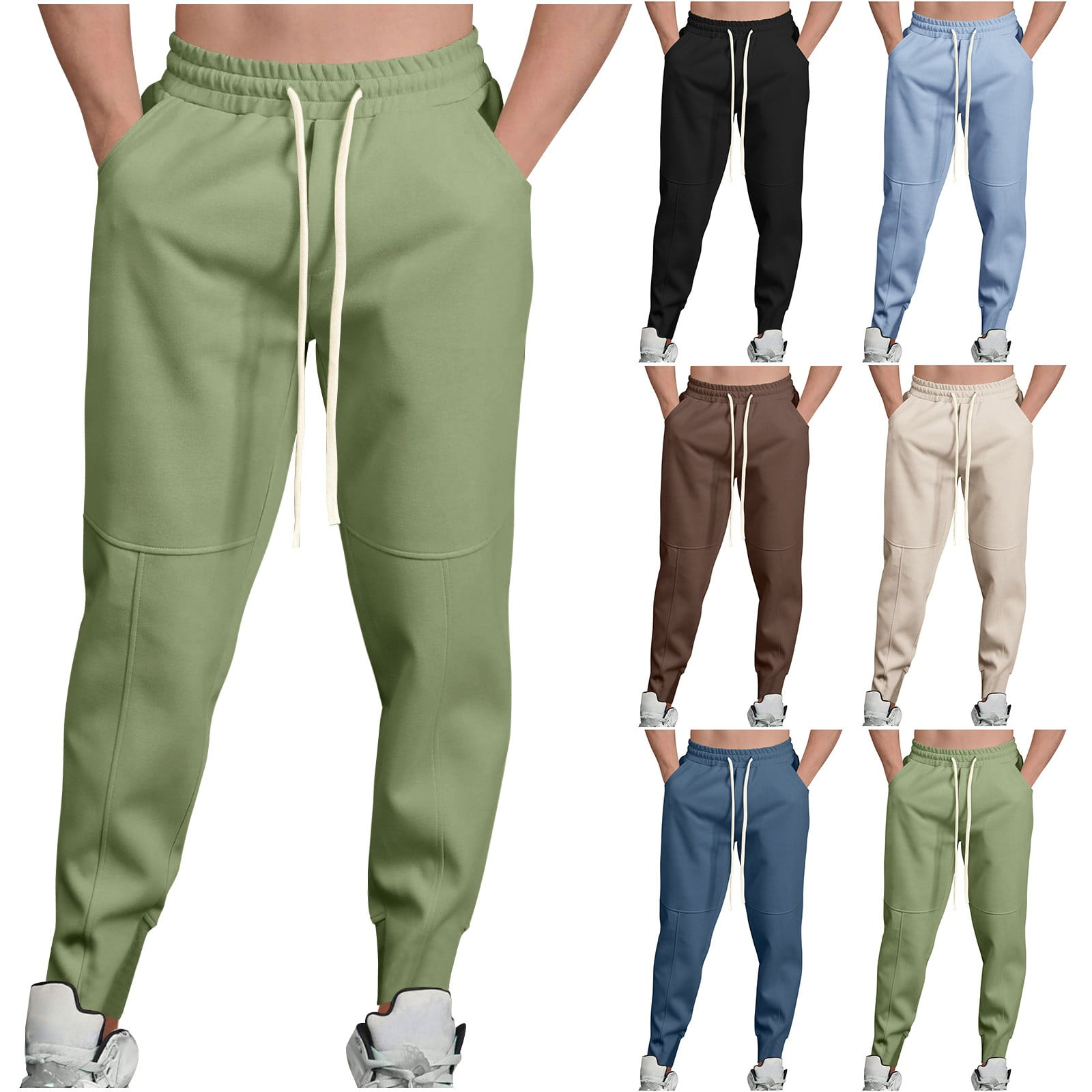DODADAWANJ Cotton Sweatpants Men with String Big and Tall Drawstring ...
