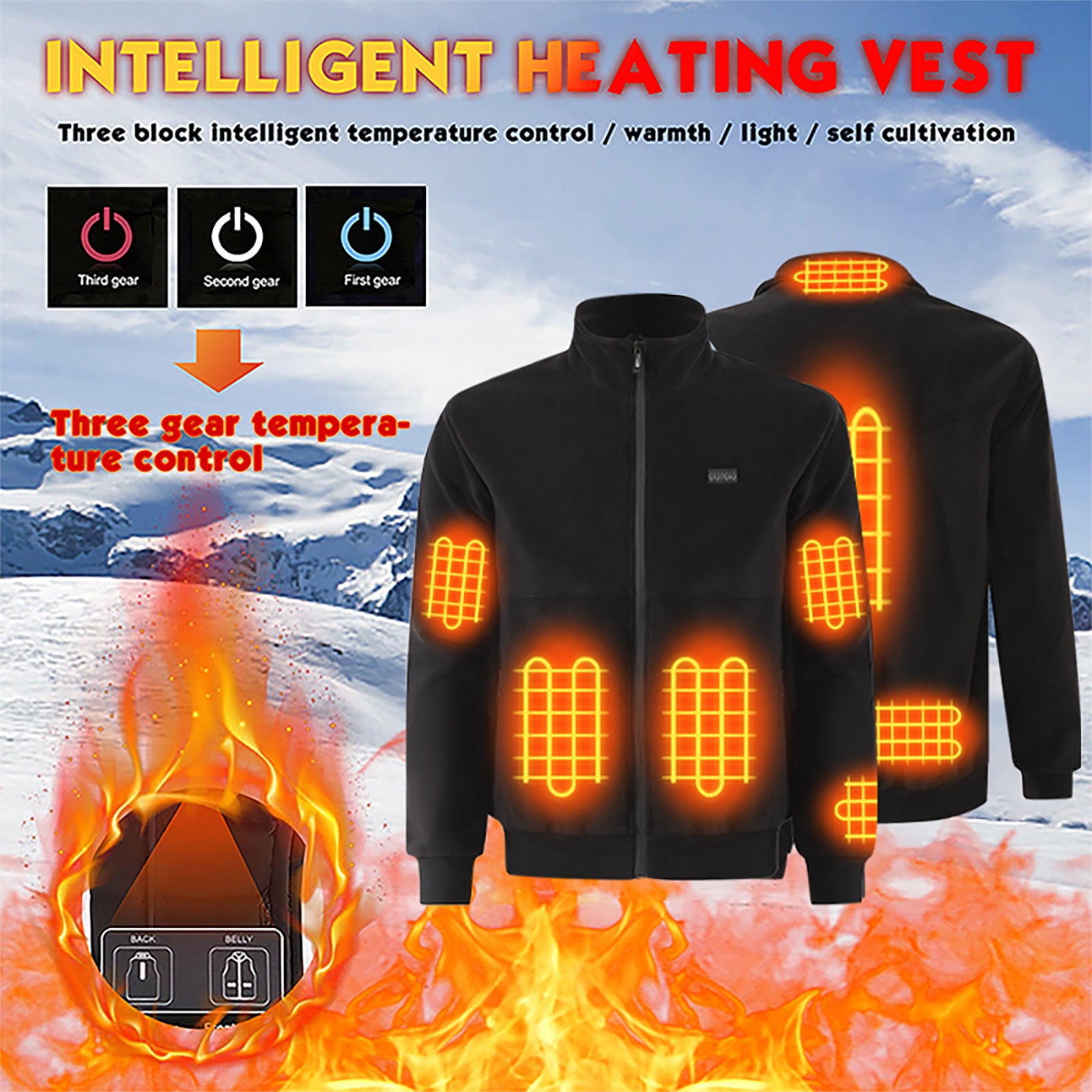 DODADAWANJ Heating Jackets for Men Winter Athletic Electric Heated ...