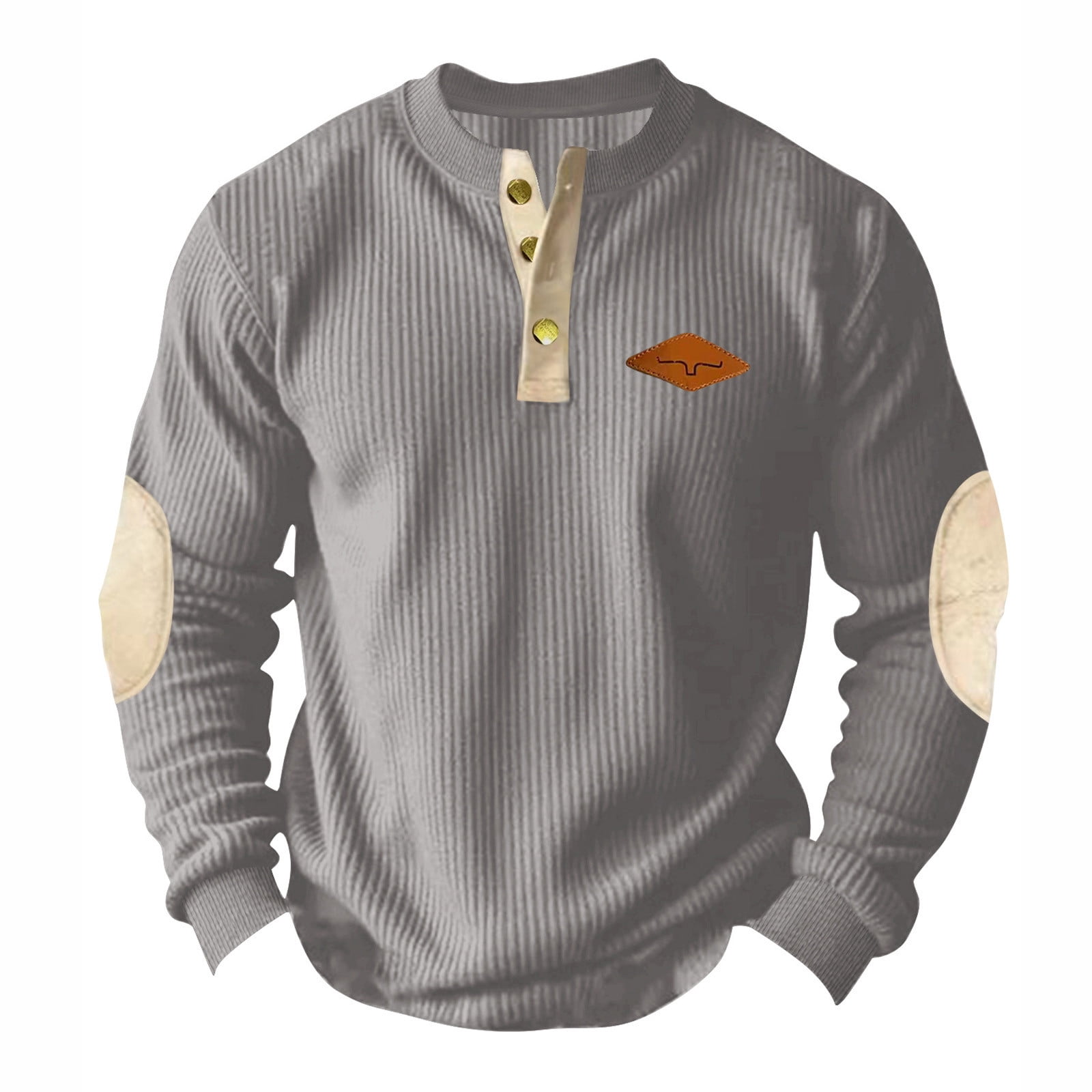 DODADAWANJ Long Sleeve Shirts for Men with Elbow Padded Fashion ...