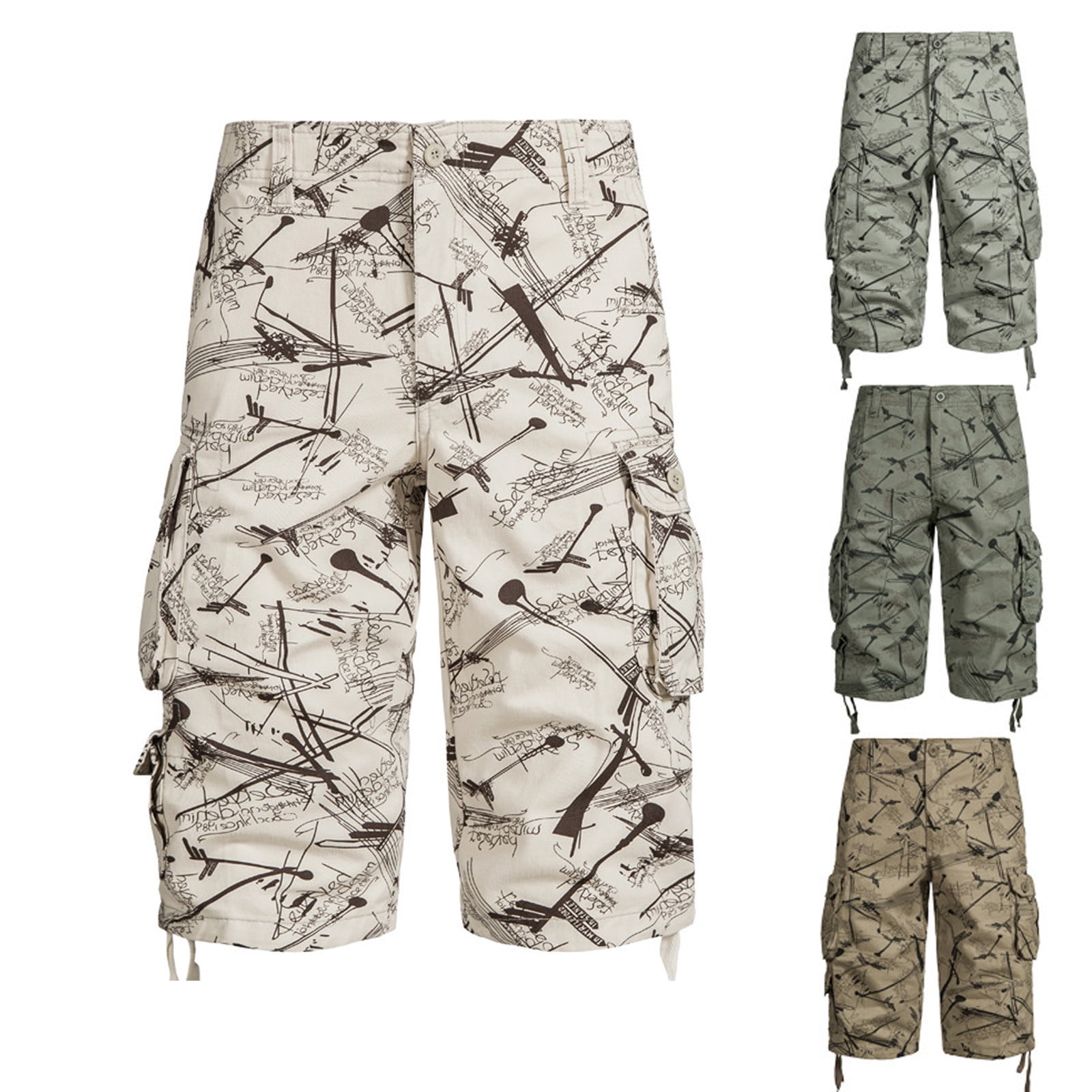 DODADAWANJ Men's Camo Cargo Shorts Outdoor Tactical Athletic Shorts Gym ...