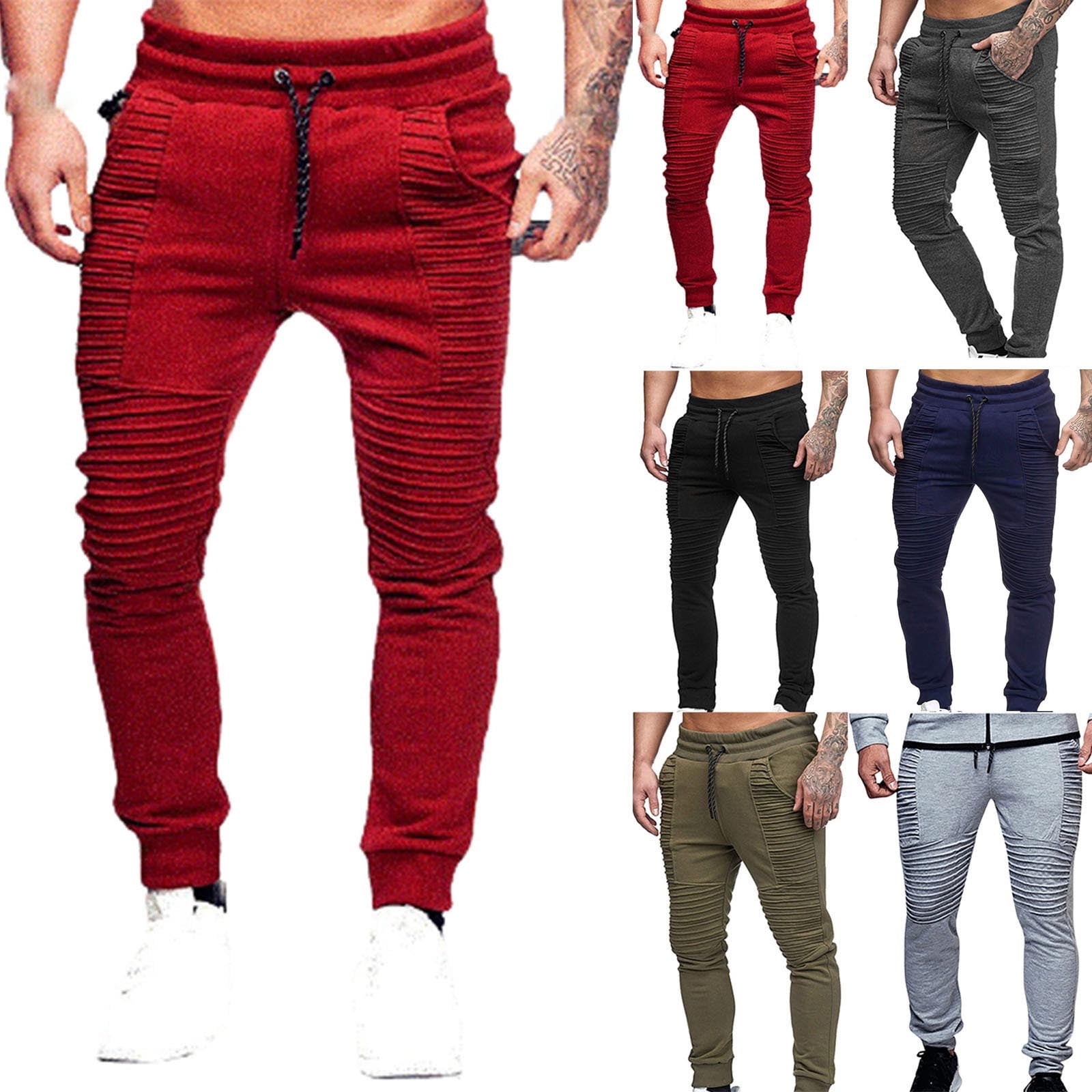 DODADAWANJ Men's Casual Sweatpants Hip hop Design Drawstring Waist ...