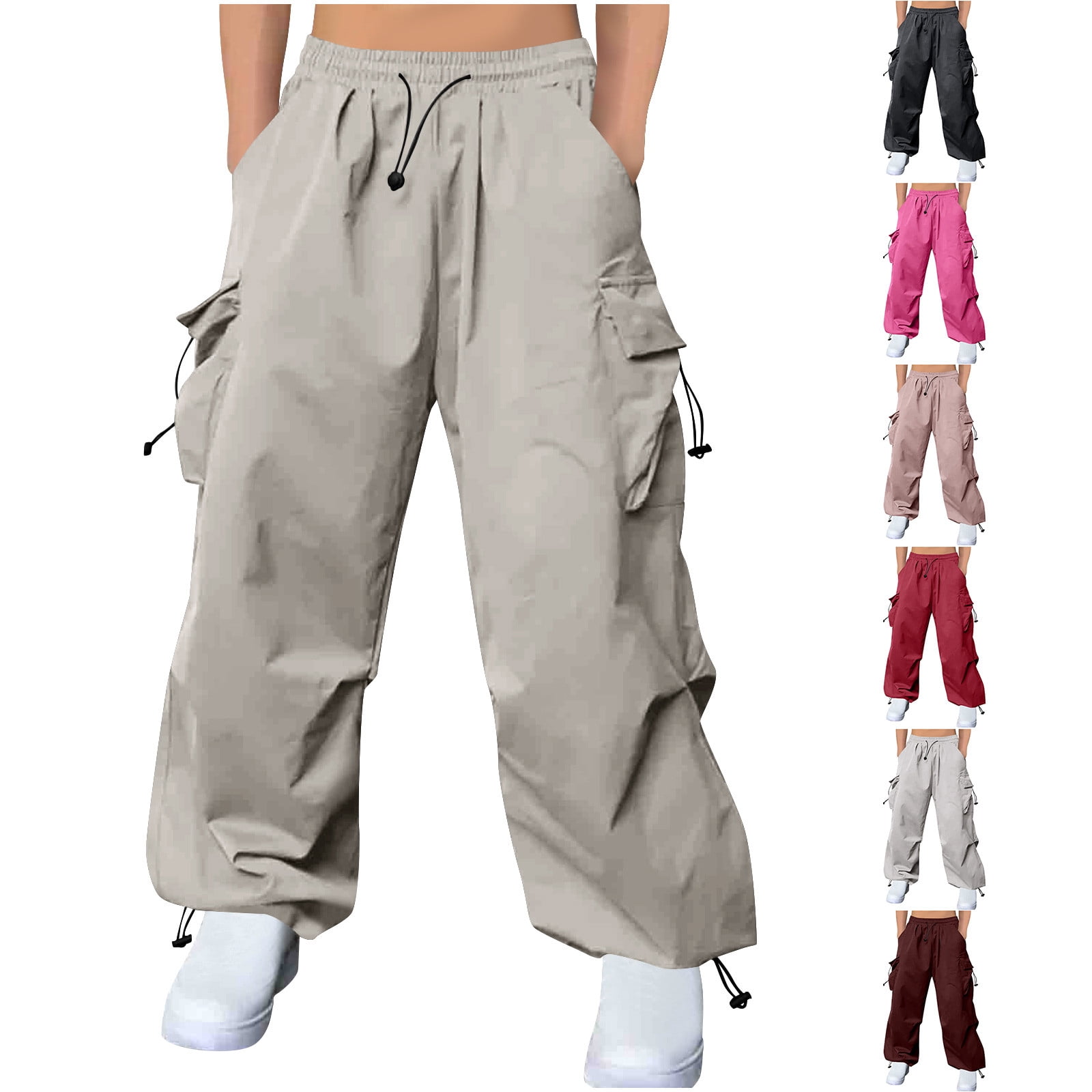 DODADAWANJ Mens Casual Cargo Pants with Multi Pockets Adjusting Bottom ...