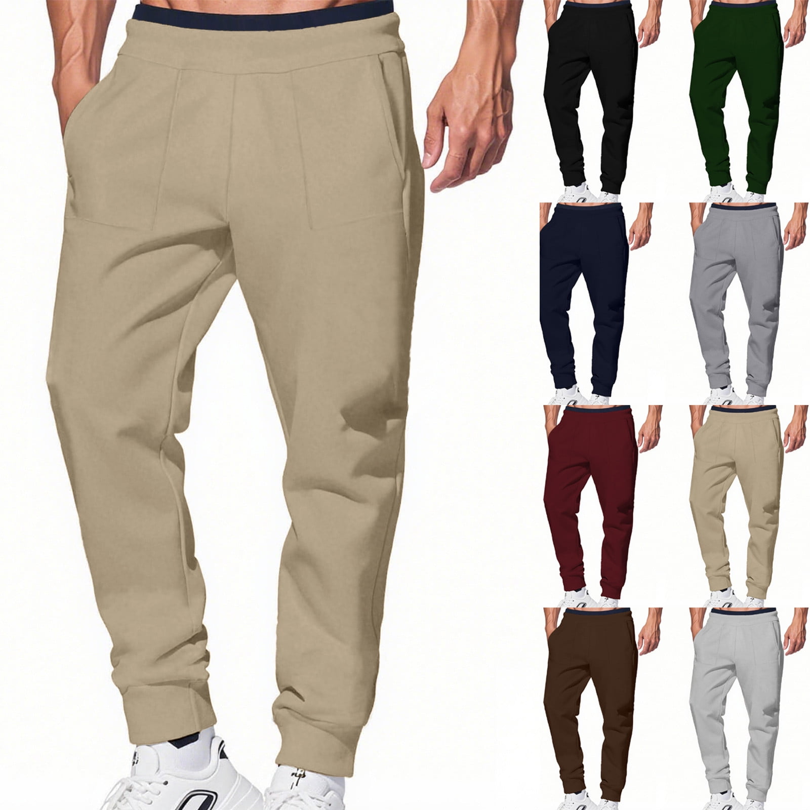 DODADAWANJ Tapered Leg Sweatpants Elastic Waist Loose Fit Track Pants ...