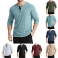 DODADAWANJ Waffle Shirts for Men Long Sleeve Casual Shirt Vintage ...