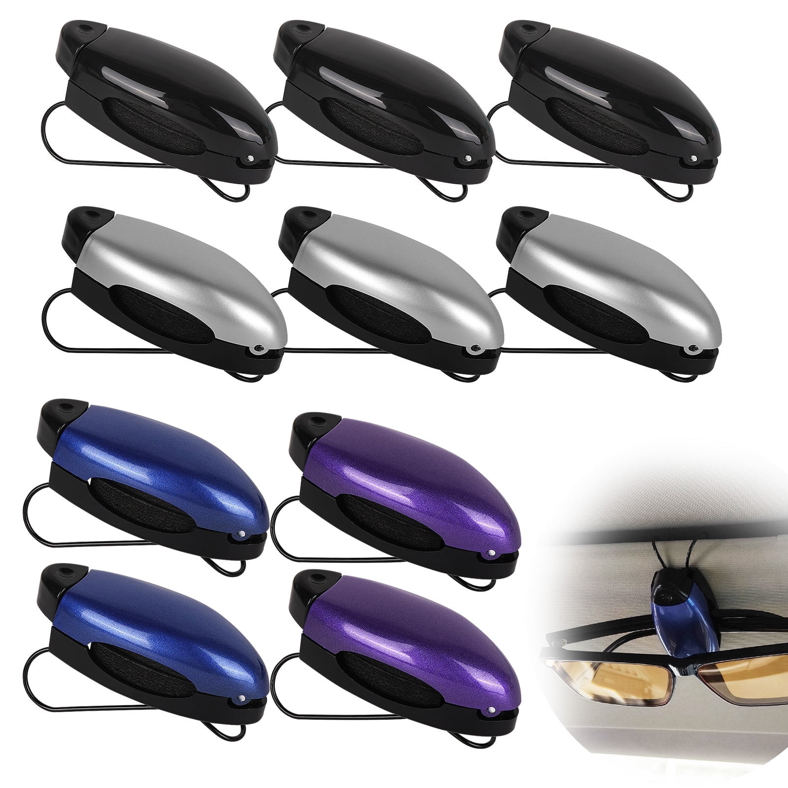 DODAMOUR 10 Pack Car Visor Sunglasses Holder Clip, Car Glasses Holder ...
