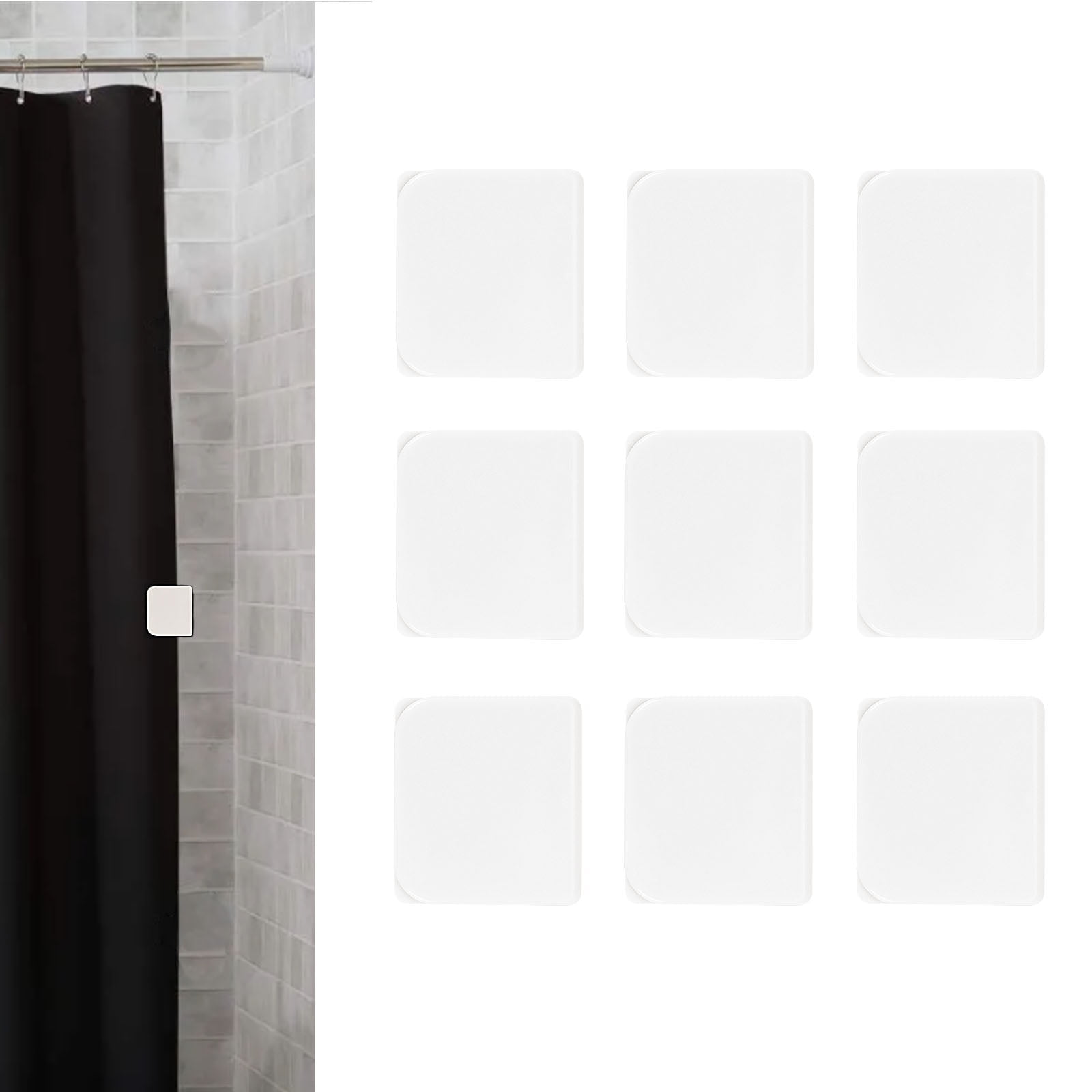 "DODAMOUR Shower Curtain Holder Clips, Adhesive Anti-Splash Shower ...