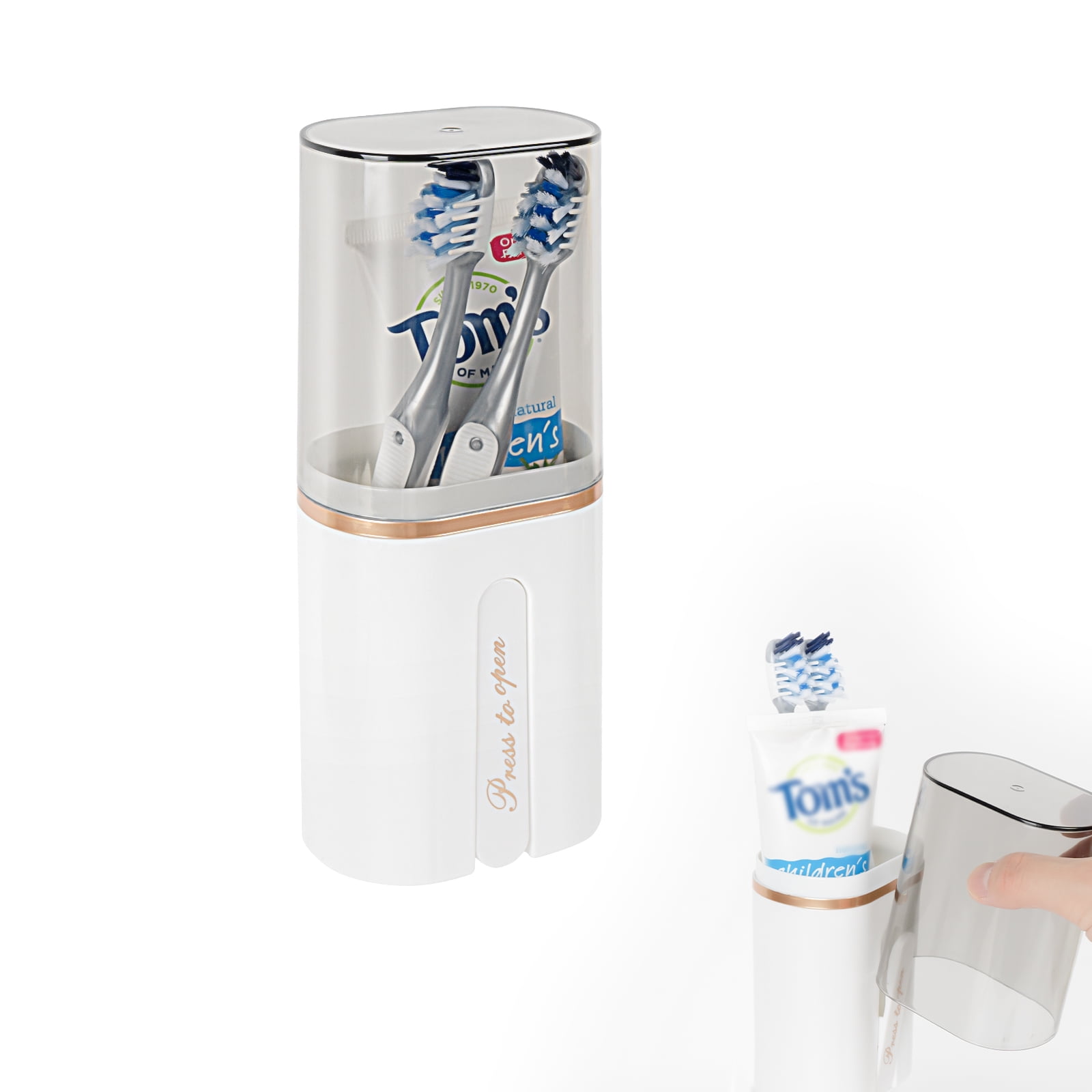 DODAMOUR 2 in 1 Travel Toothbrush Case, Portable Toothpaste Travel Case ...