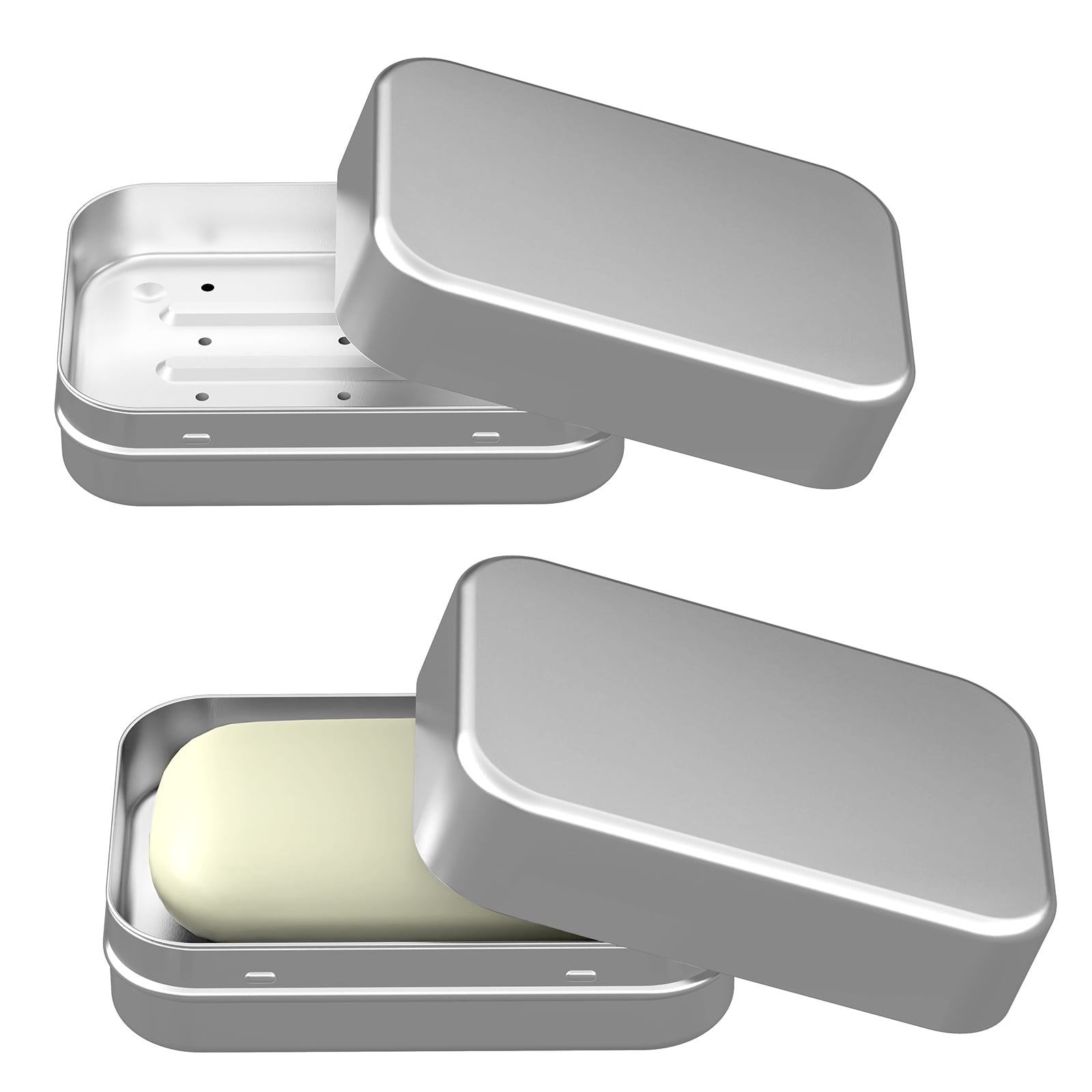 DODAMOUR 2 Pack Aluminum Soap Dish Container, Rectangle Soap Travel ...