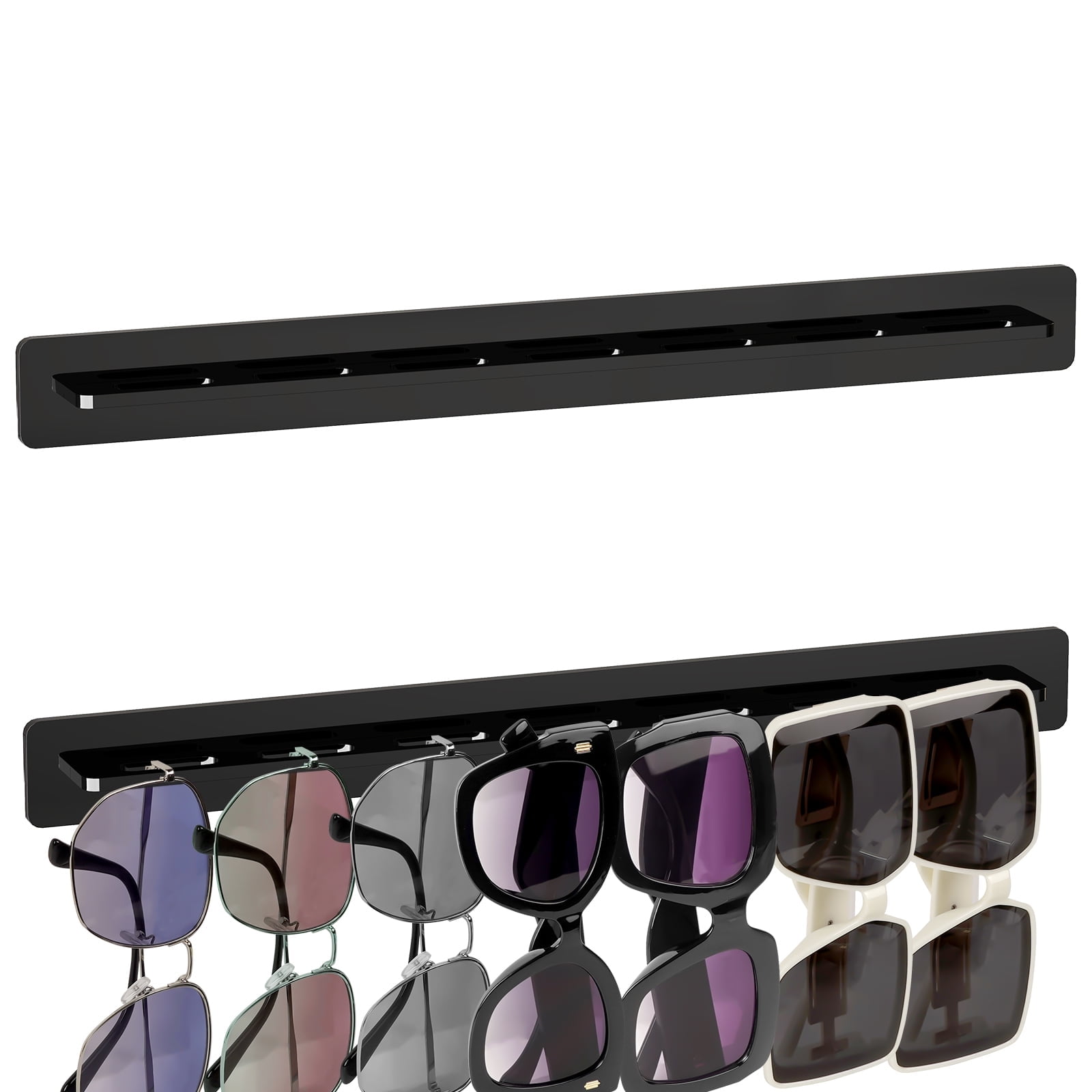 DODAMOUR 2-Pack Wall-Mounted Acrylic Sunglasses Organizer, Hanging ...