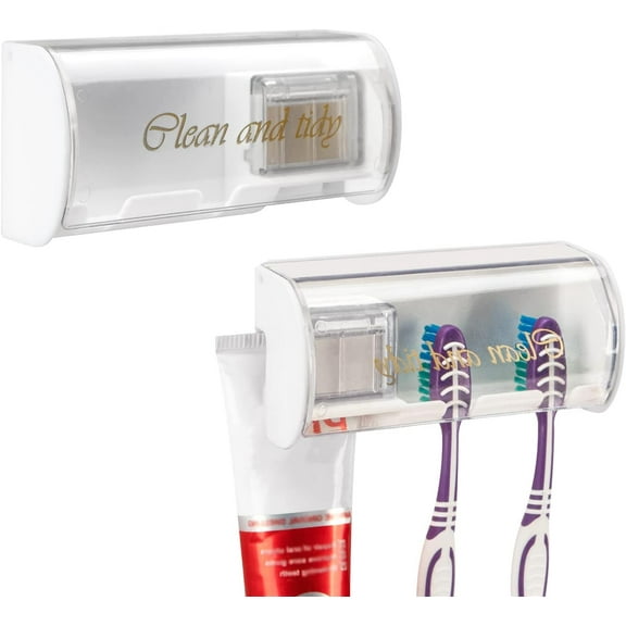 Concealed Toothbrush Holder with Cover, 360° Rotating Bathroom ...