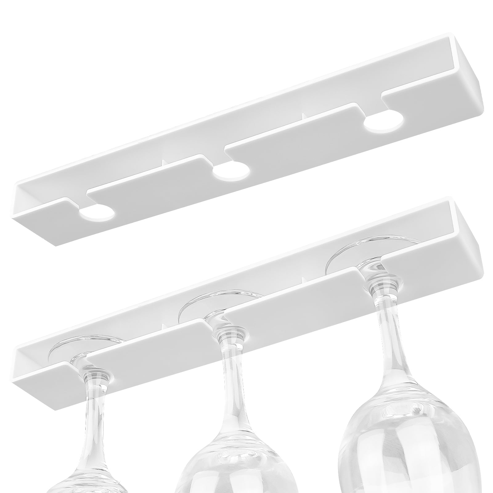 DODAMOUR 2 Pack Wine Glass Holder Under Cabinet, Wine Glass Hanging ...