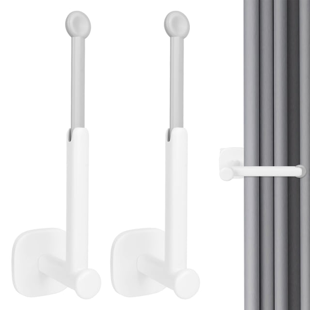 DODAMOUR 2 Pcs Plastic Curtain Holdbacks for Wall, Self-Adhesive ...