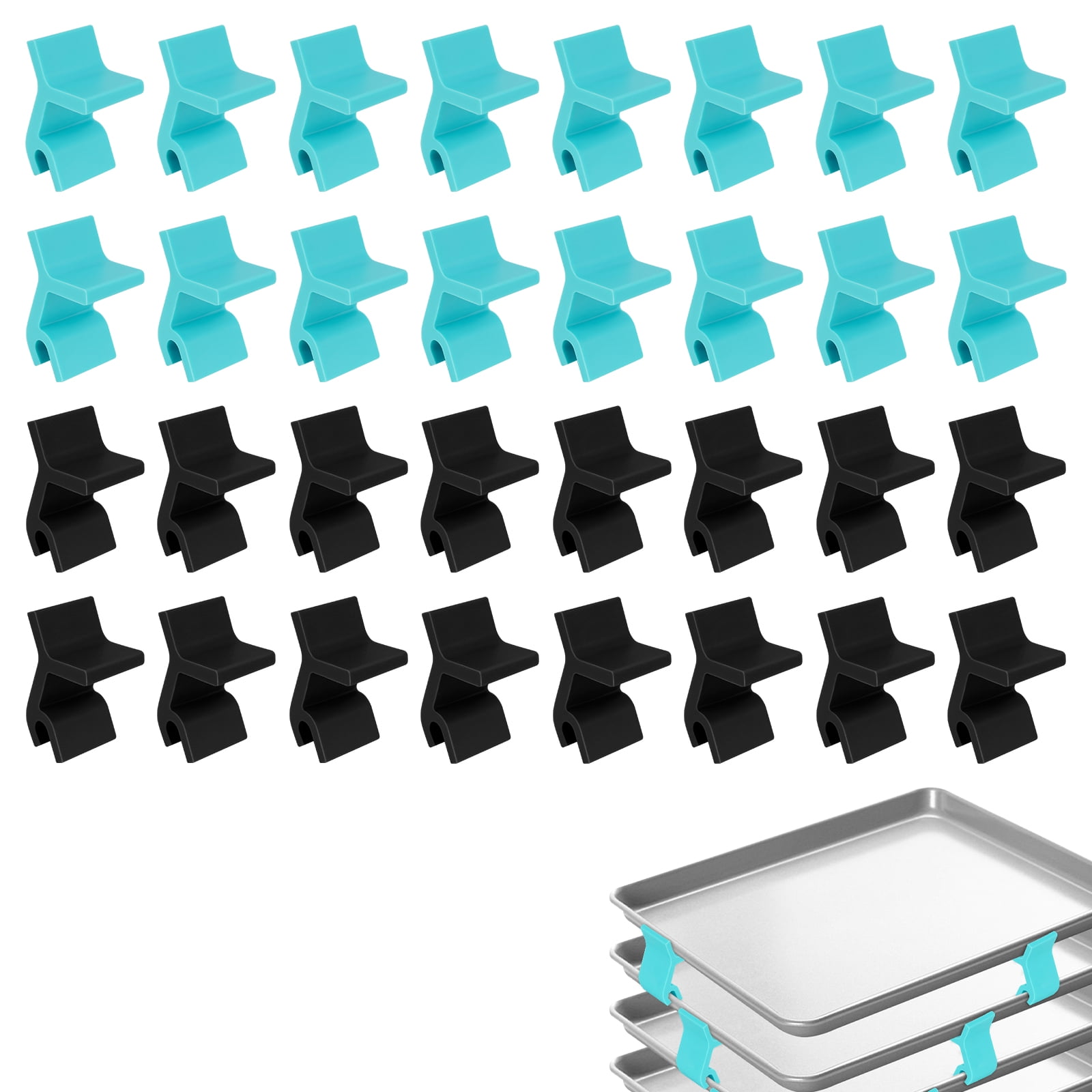 DODAMOUR Baking Sheet Stacker, 32 Pack Baking Trays Stackers Saving ...