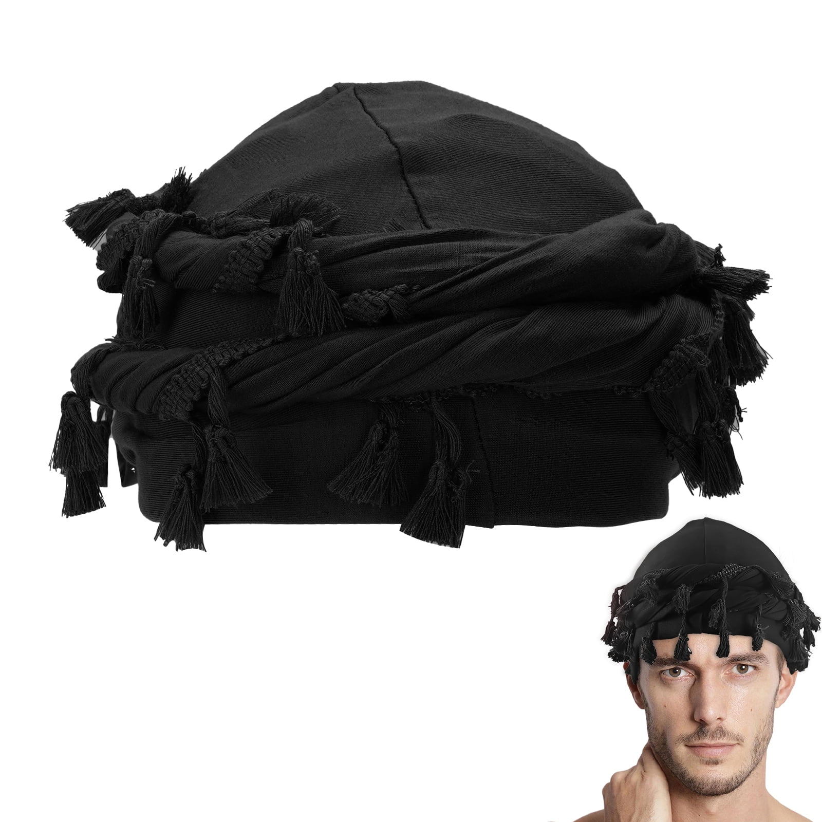 DODAMOUR Cotton Satin Durag Head Wraps, Vintage Ethnic Turban for Men ...