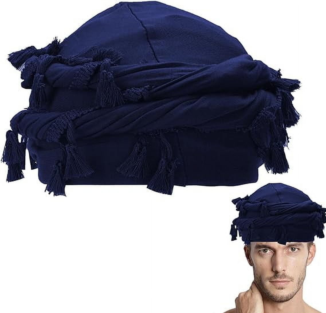 DODAMOUR Cotton Satin Durag Head Wraps, Vintage Ethnic Turban for Men ...