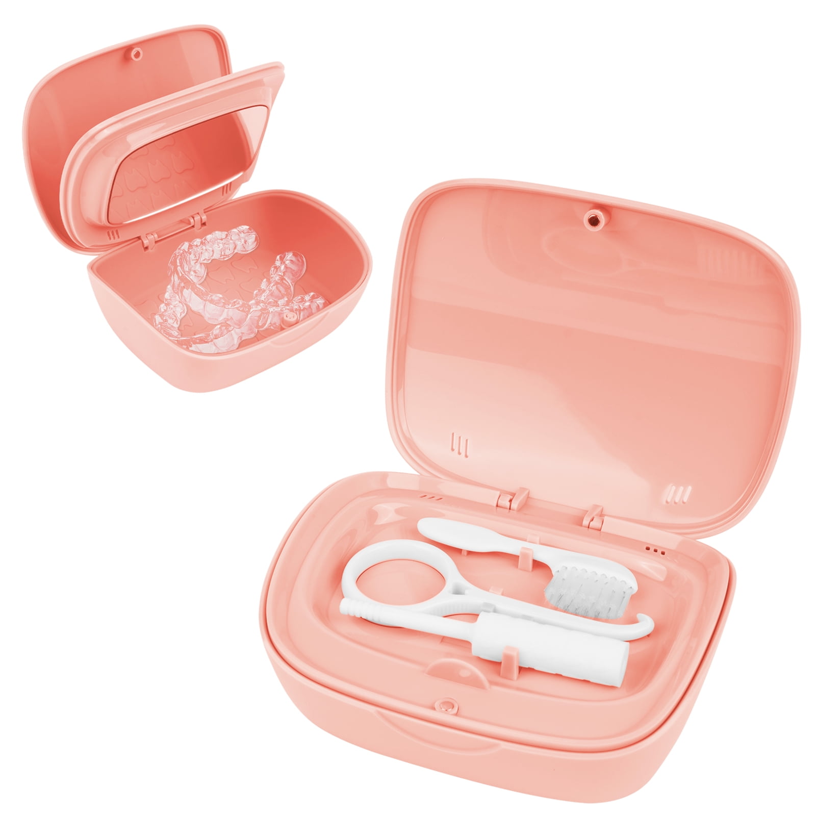 DODAMOUR Double Layer Retainer Case with Mirror, Portable Retainer ...