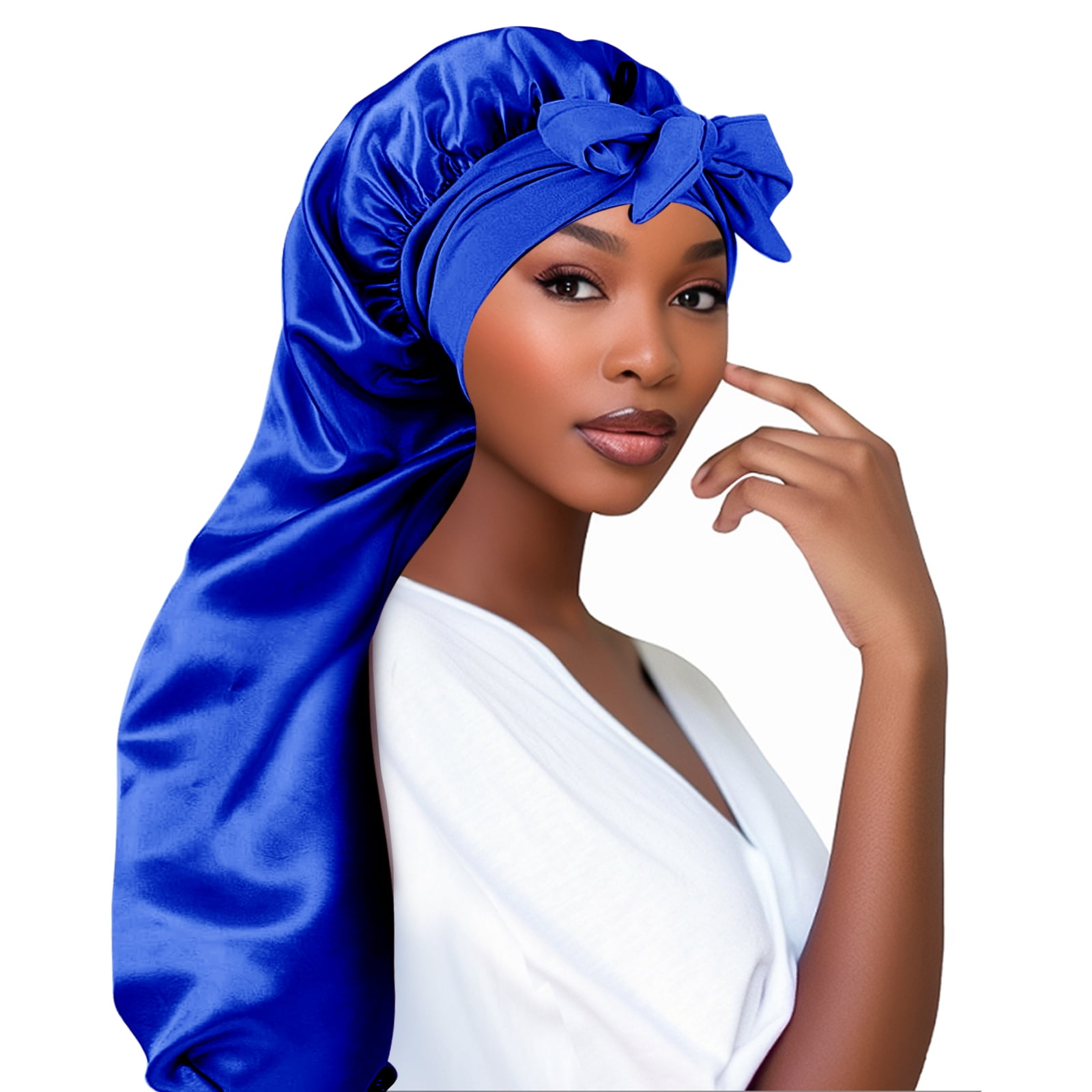 DODAMOUR Extra Long Satin Bonnet for Women, Adjustable Braid Bonnet ...