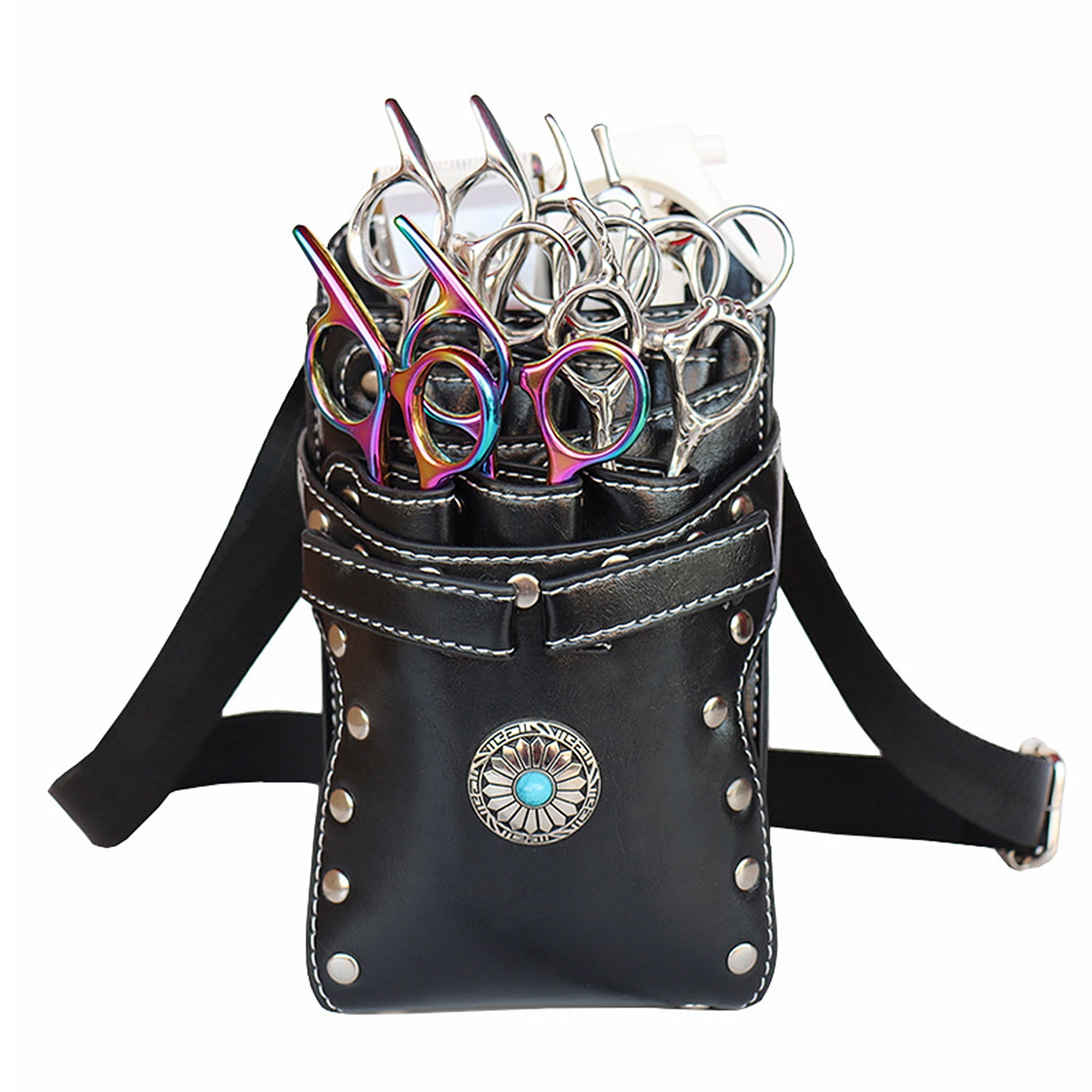 DODAMOUR Hairdresser Scissor Bag, Leather Salon Barber Hairdressing ...
