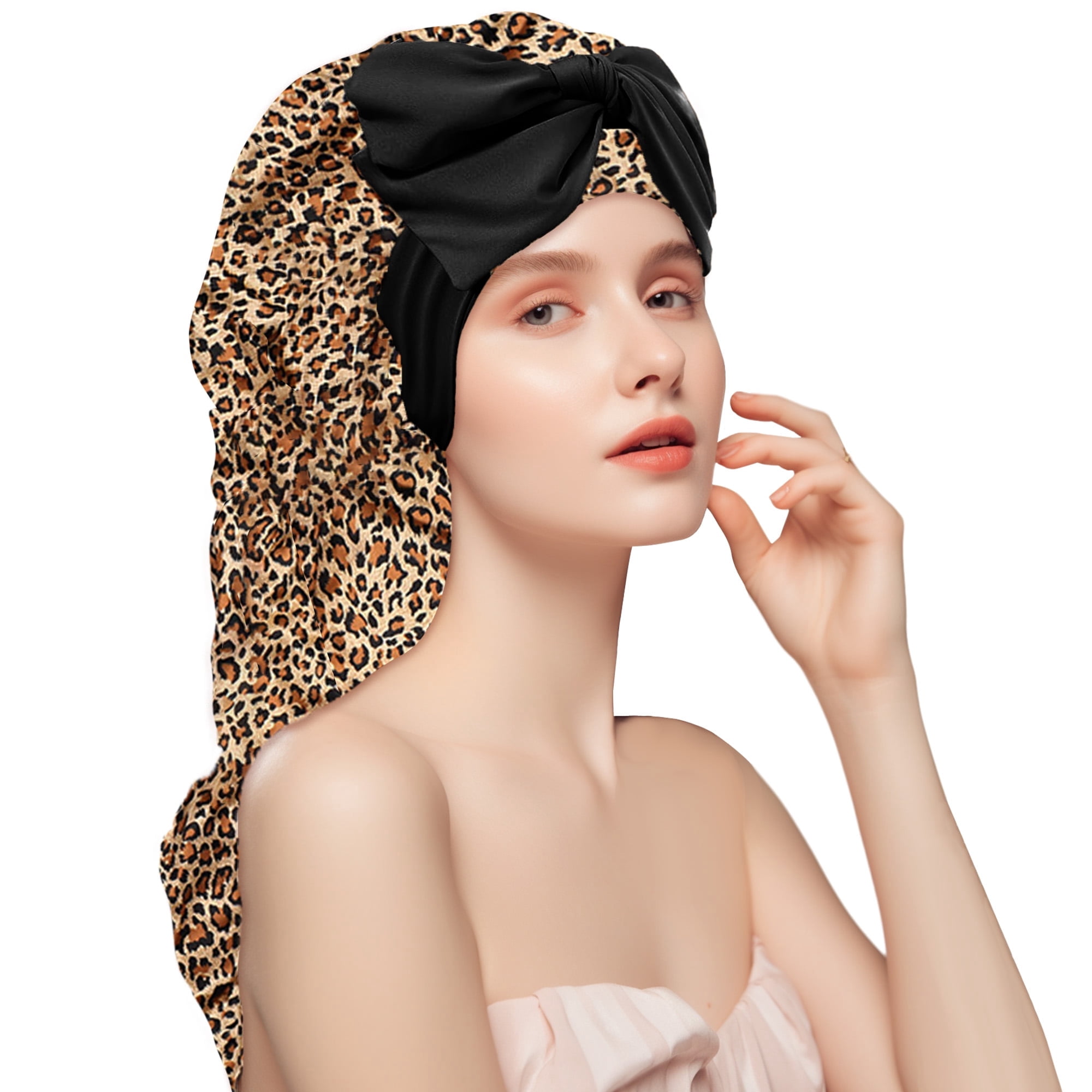 DODAMOUR Long Satin Bonnet for Women, Double Layer Soft Silk Bonnet for ...