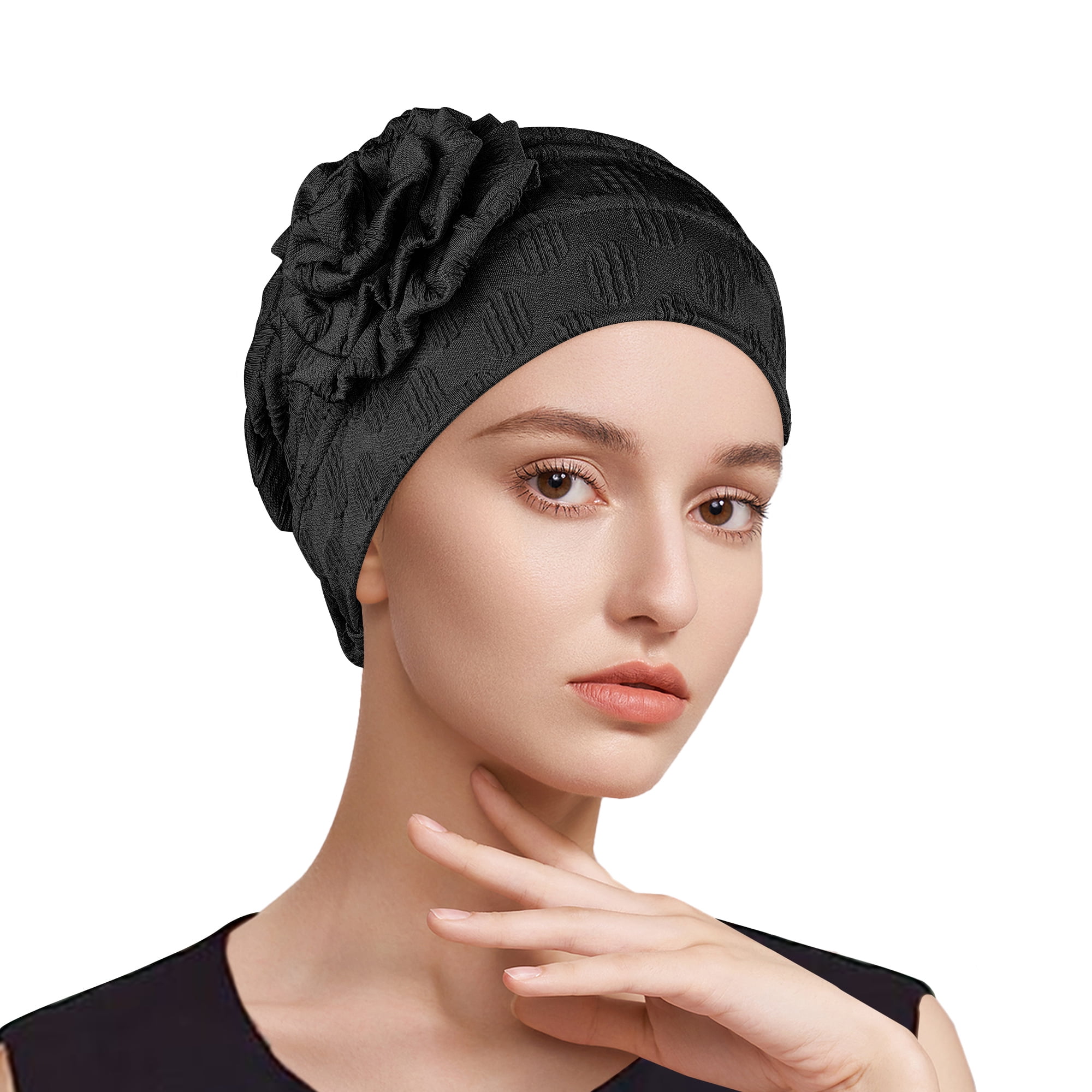 DODAMOUR Stretch Turban Hats for Women, Beanie Headscarf Elastic Hats ...