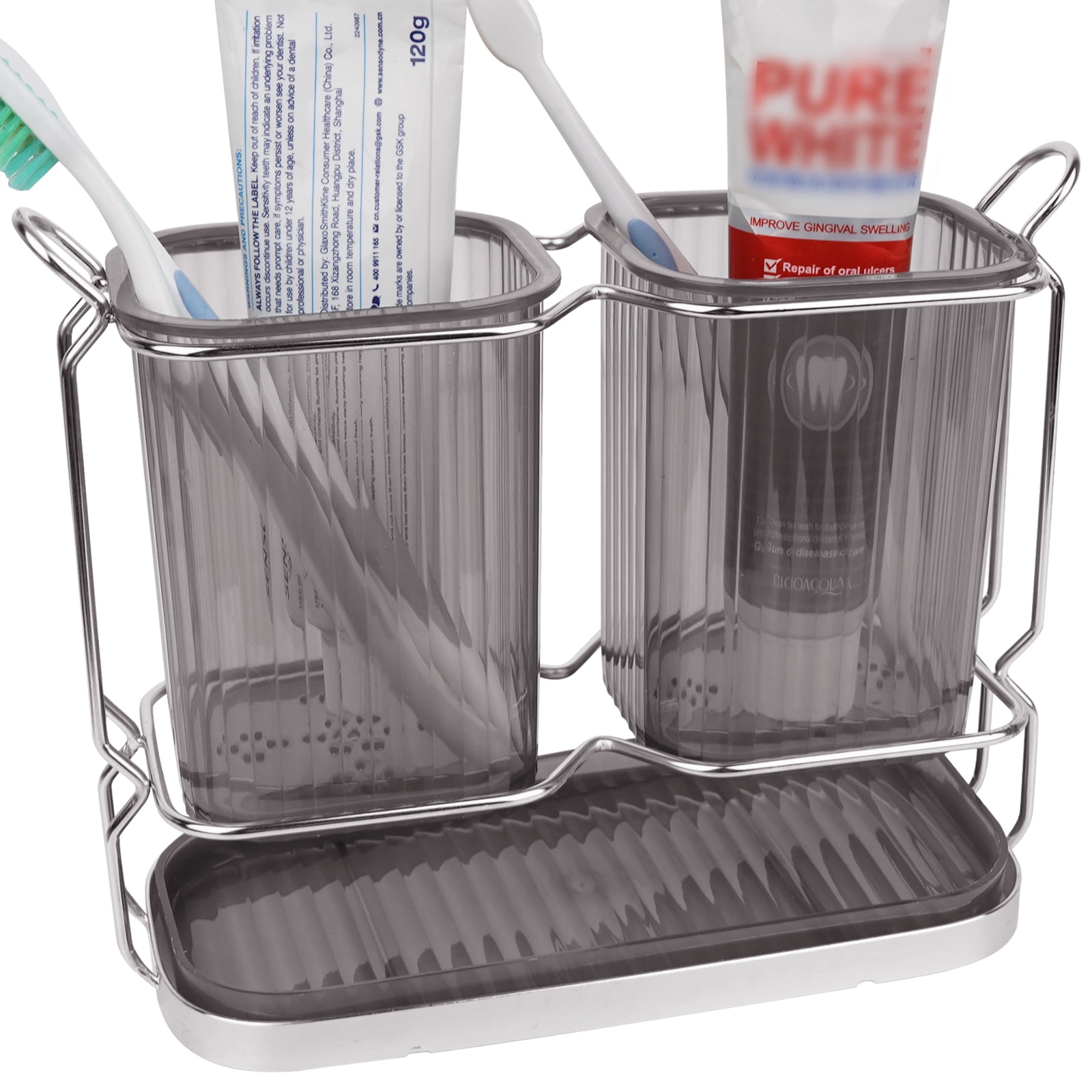 DODAMOUR Toothbrush Holder for Bathroom, Wall-Mounted 2 Slots ...