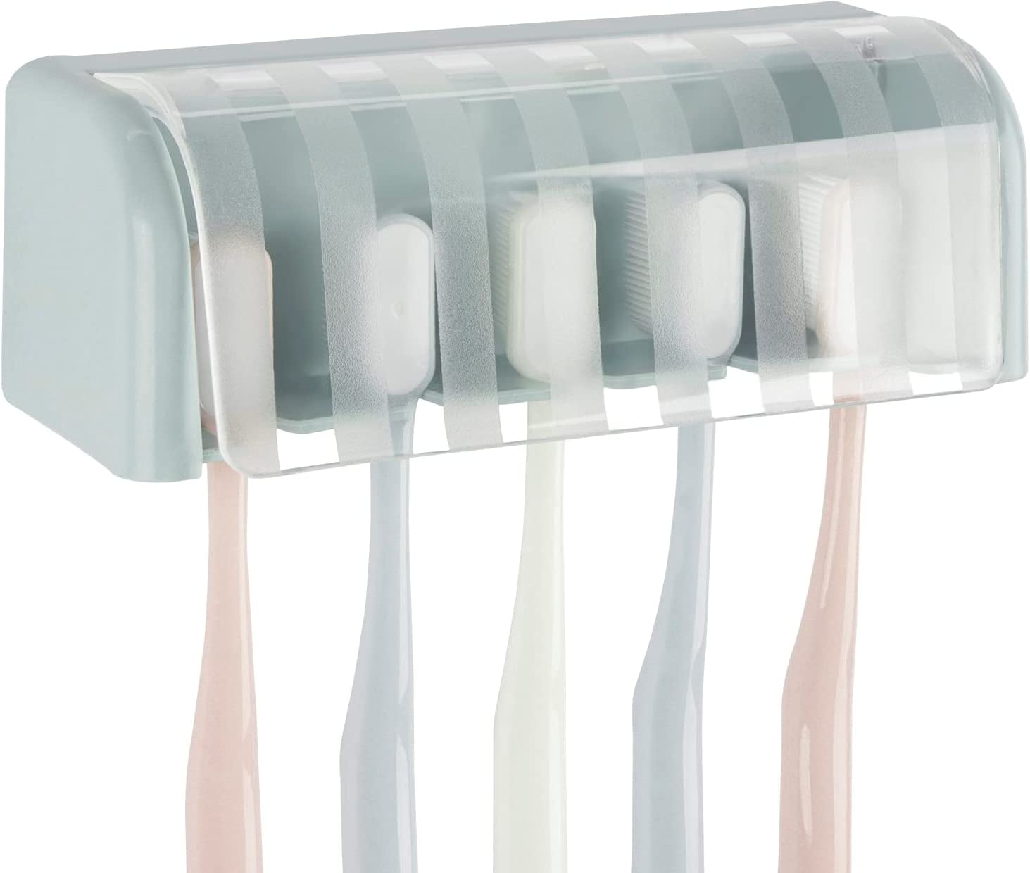 DODAMOUR Toothbrush Holder Wall Mounted with Cover for Bathroom, 5 ...