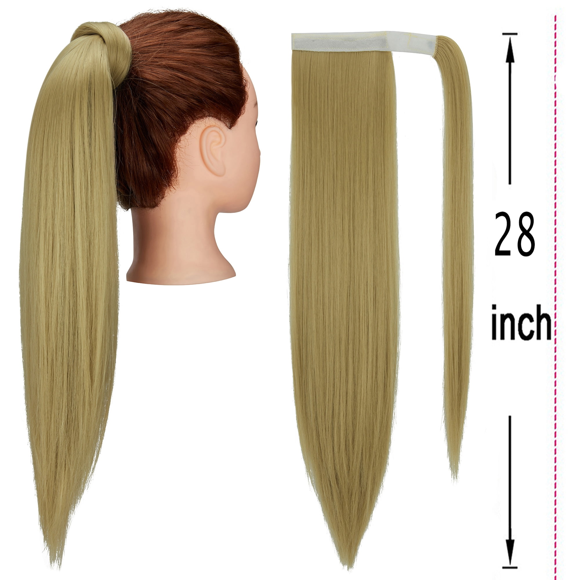 DODOING 20/24/28 Inch Hair Pieces Clip in Ponytail Extension Wrap ...