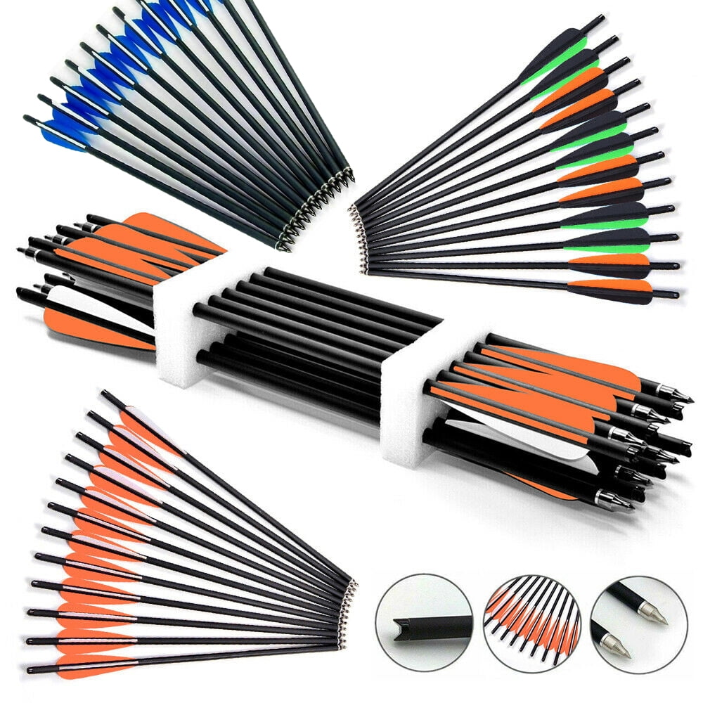 DODOING 20inch Carbon Crossbow Bolts Crossbow Hunting Arrows with 4 ...