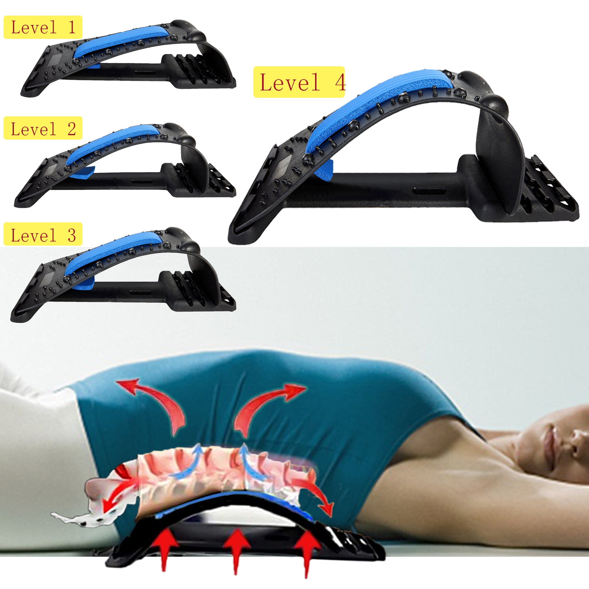 DODOING Back Stretcher,Multi-Level Back Massager Lumbar,Lower Back Pain ...