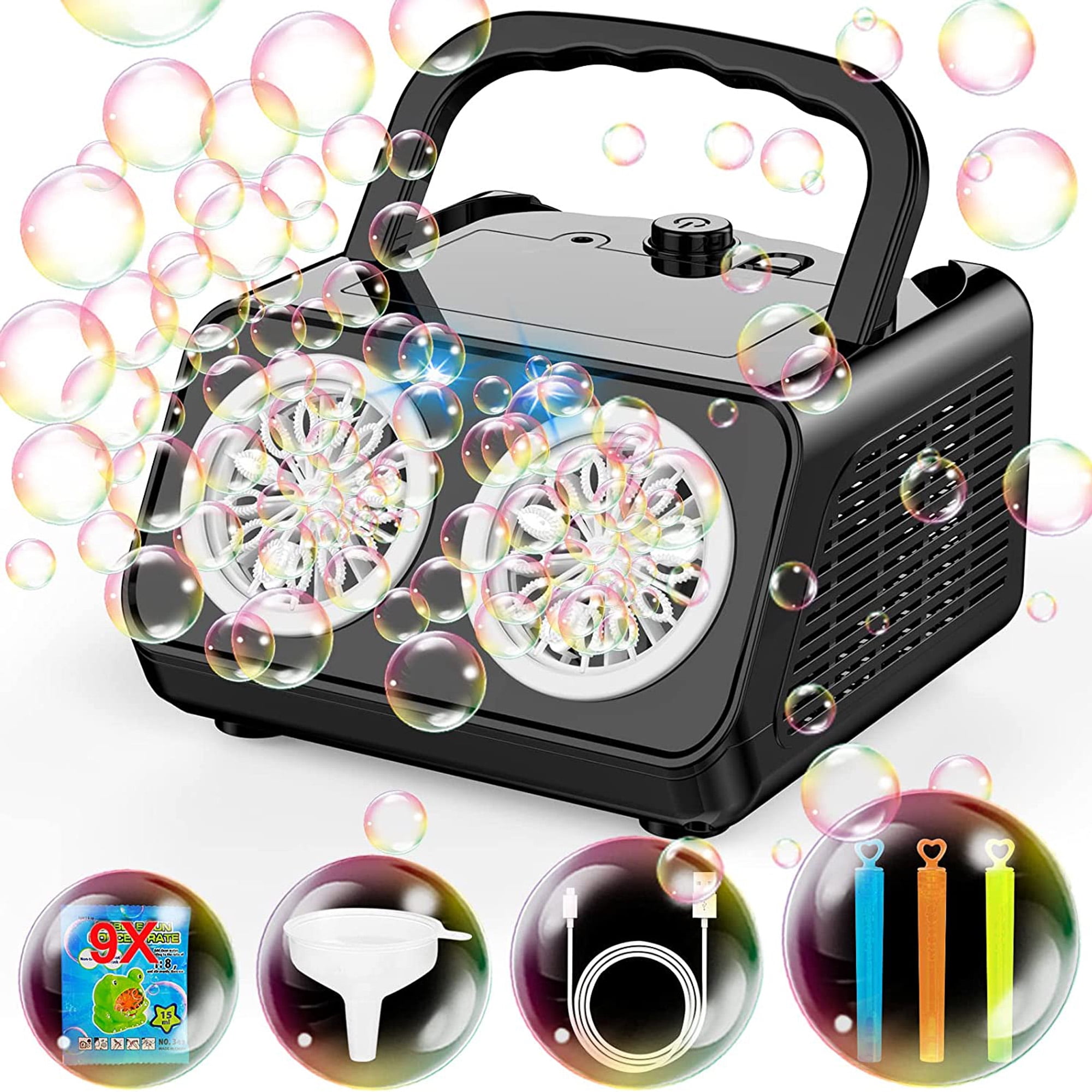 DODOING Bubble Machine Automatic Bubble Blower, 26 Wands 20000+ Bubbles ...